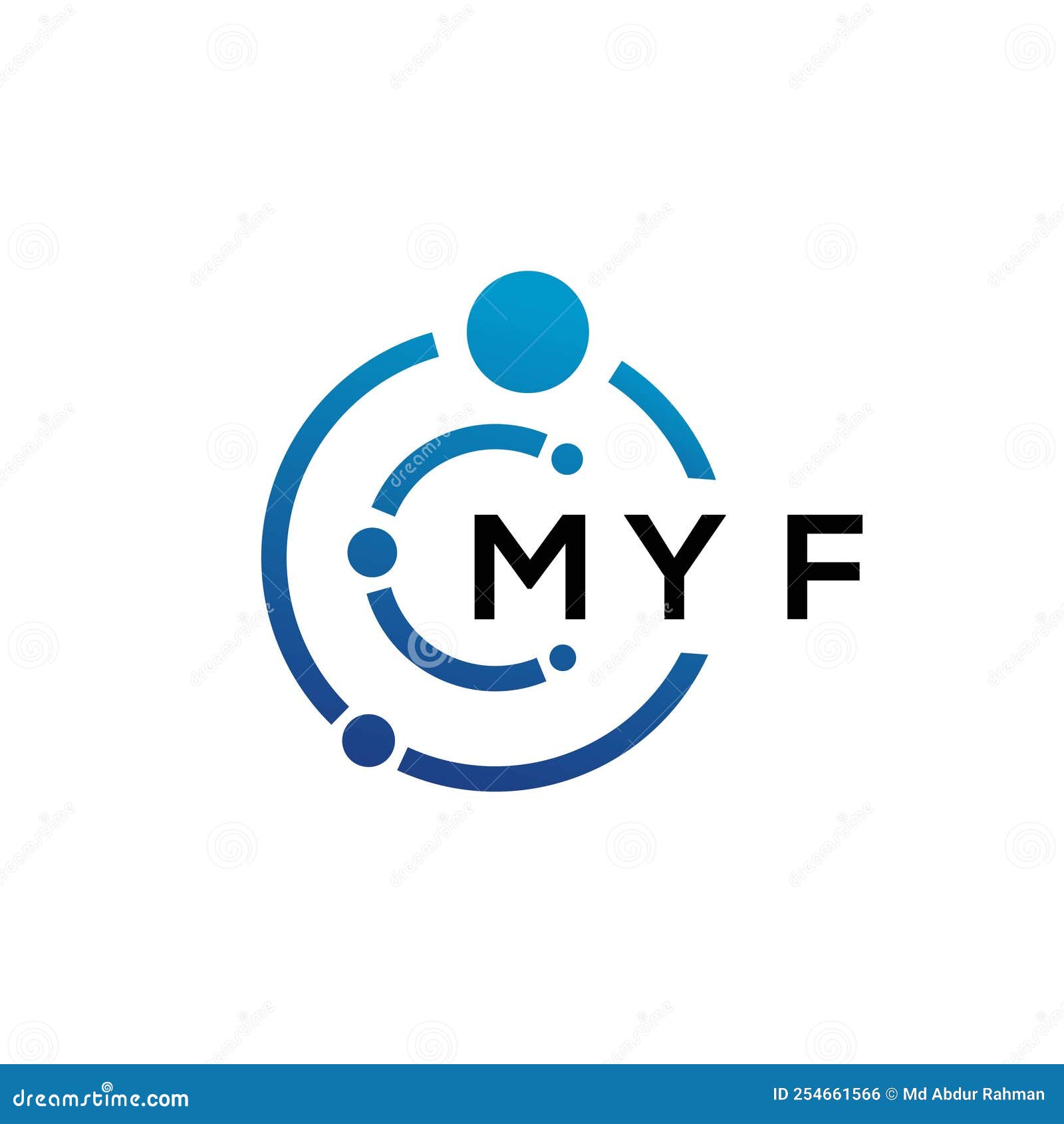 MYF Letter Technology Logo Design on White Background. MYF Creative ...