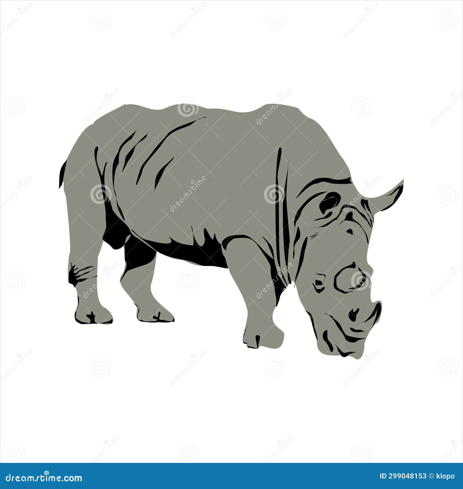 Vector Illustration of the Javan Rhinoceros Stock Vector - Illustration ...