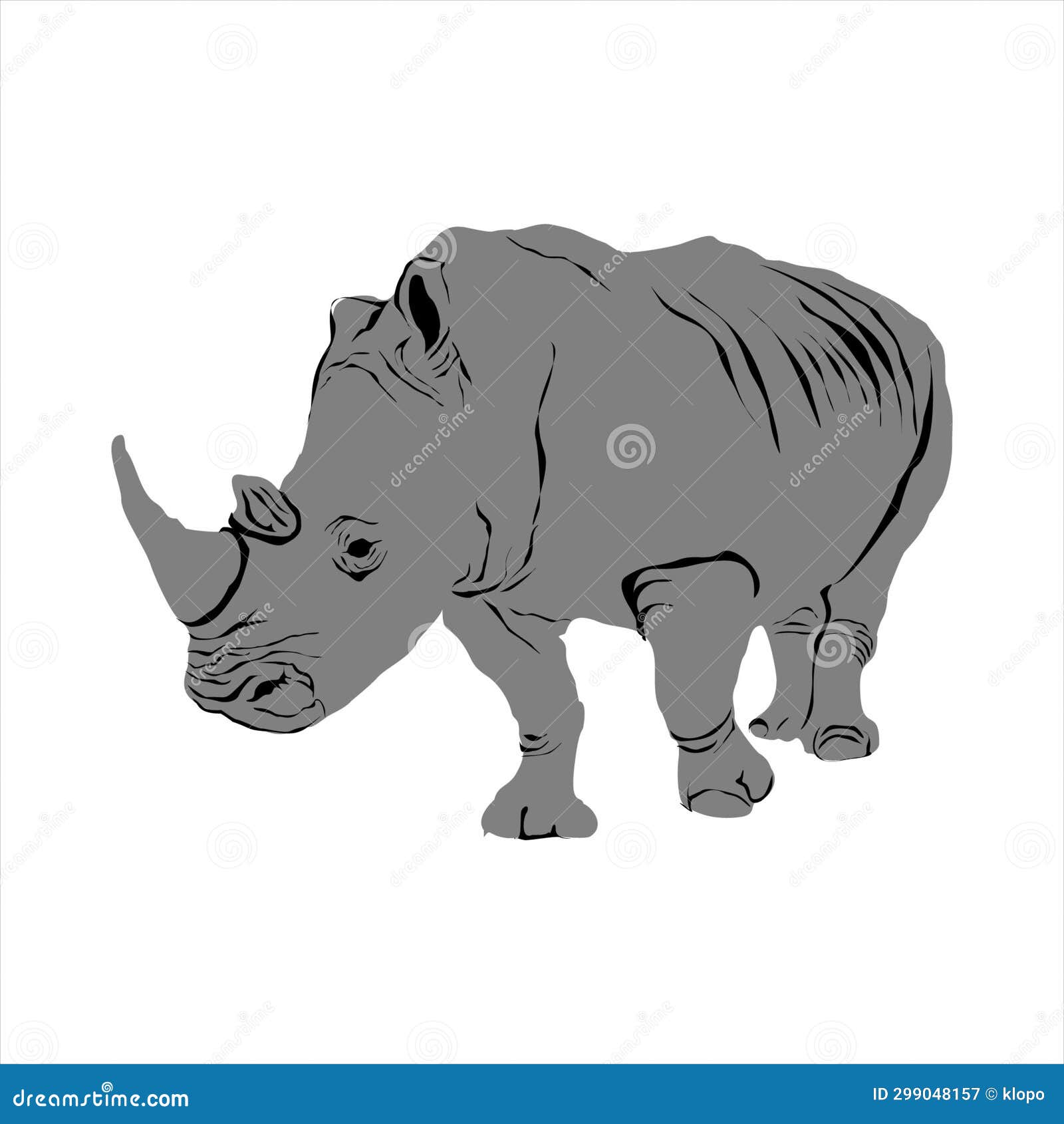 Vector Illustration of the Javan Rhinoceros Stock Vector - Illustration ...