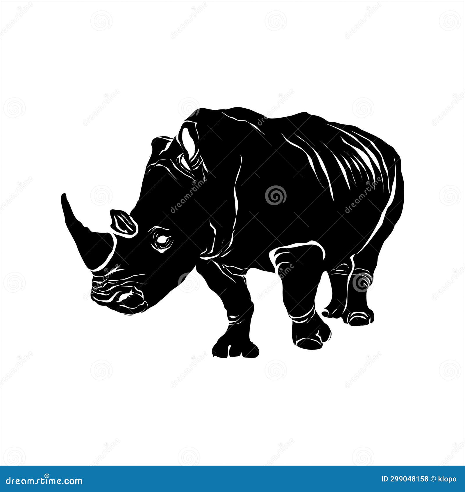 Vector Illustration of the Javan Rhinoceros Stock Illustration ...