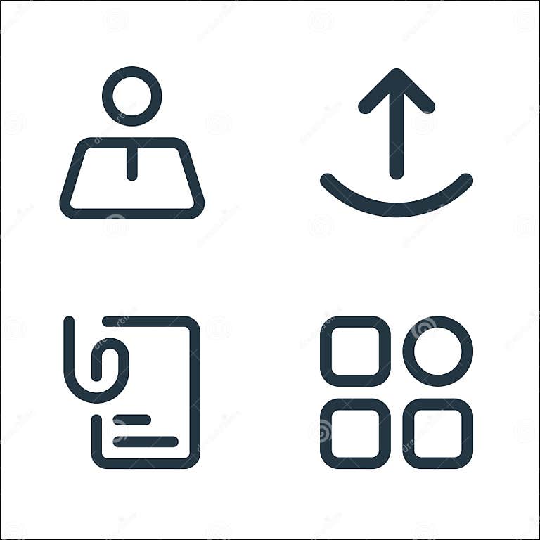 Myicon One Line Icons. Linear Set Stock Vector - Illustration of file ...