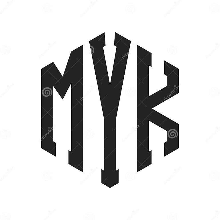 MYK Logo Design. Initial Letter MYK Monogram Logo Using Hexagon Shape ...