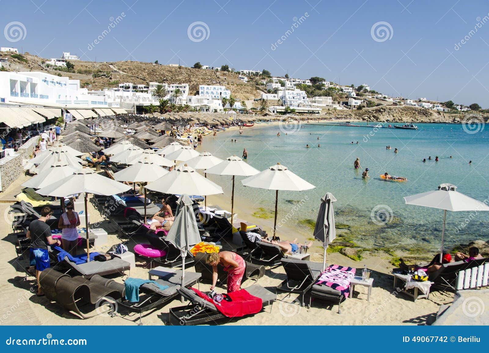 Mykonos beach editorial photography. Image of mykonos - 49067742
