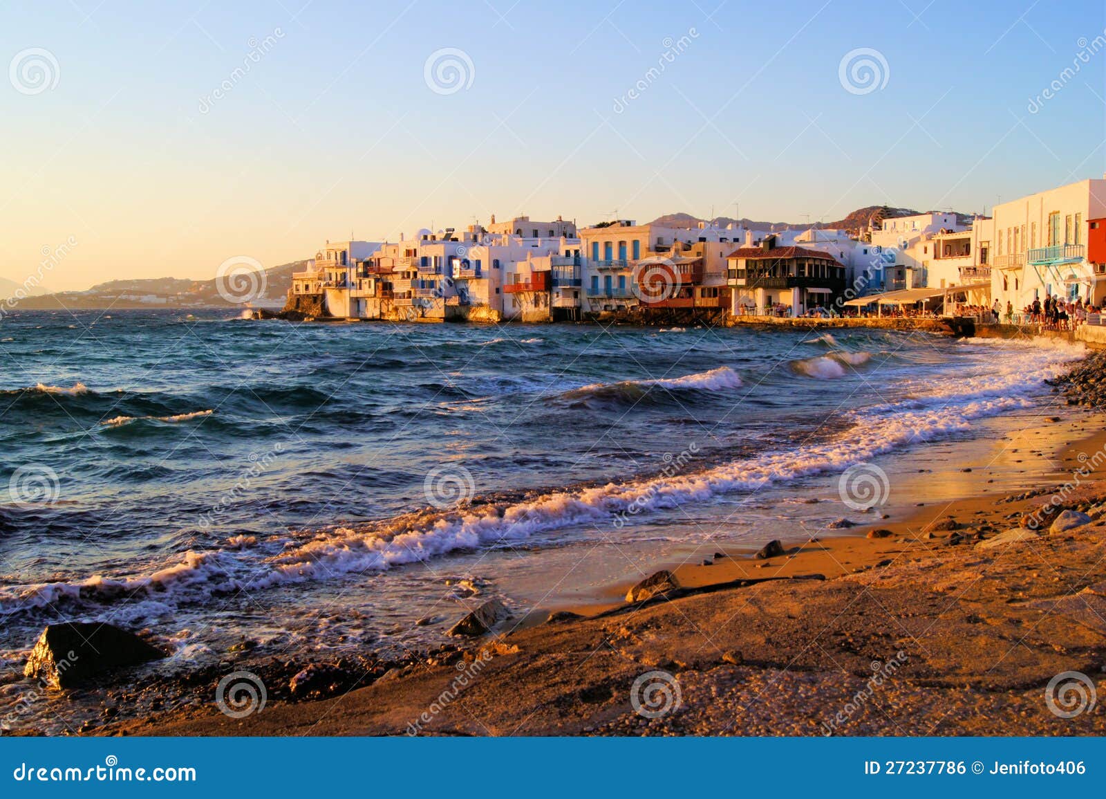 Mykonos sunset stock photo. Image of beach, mykonos, cultural - 27237786