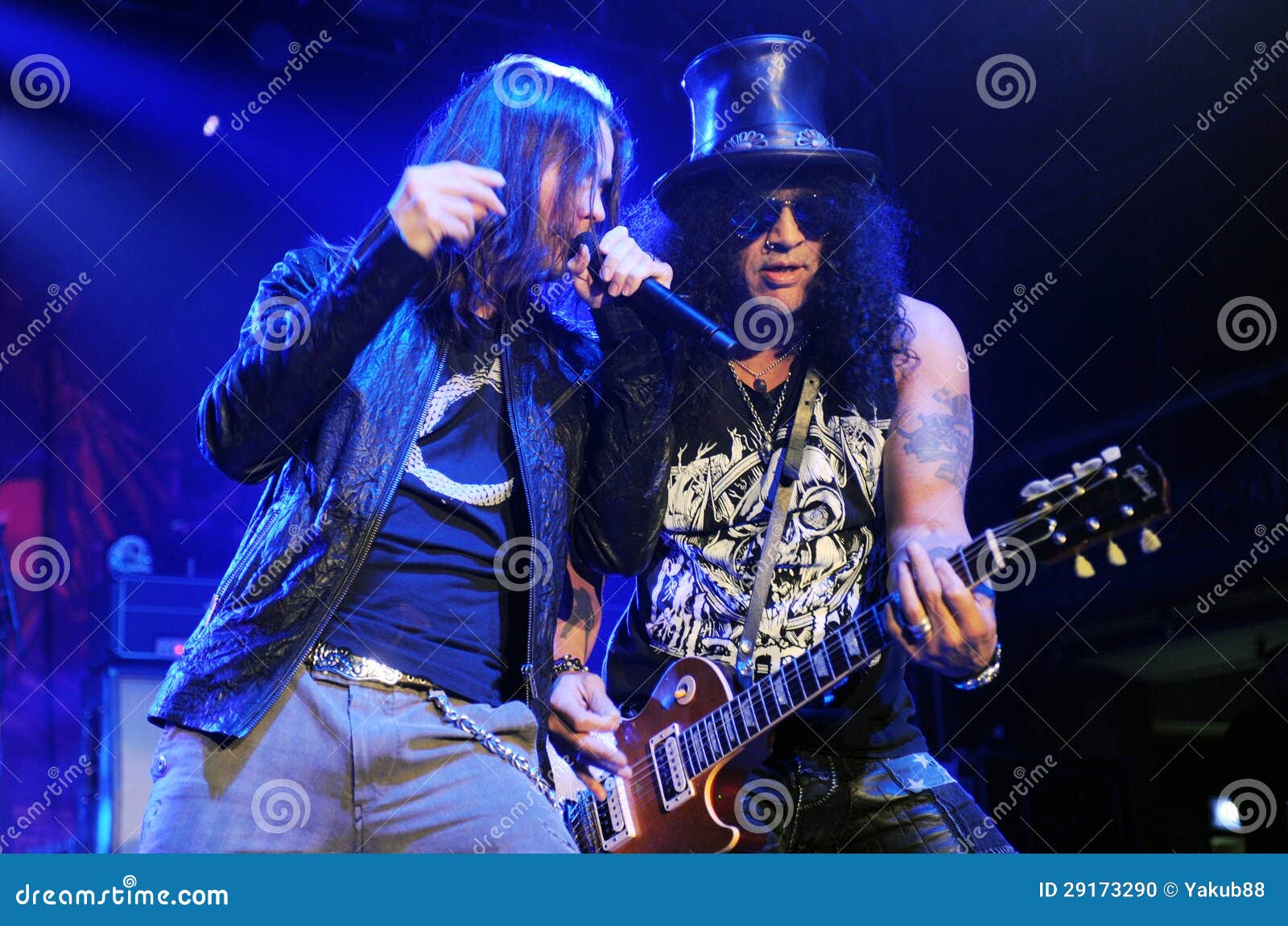 Myles Kennedy and Slash editorial image. Image of curly - 29173290