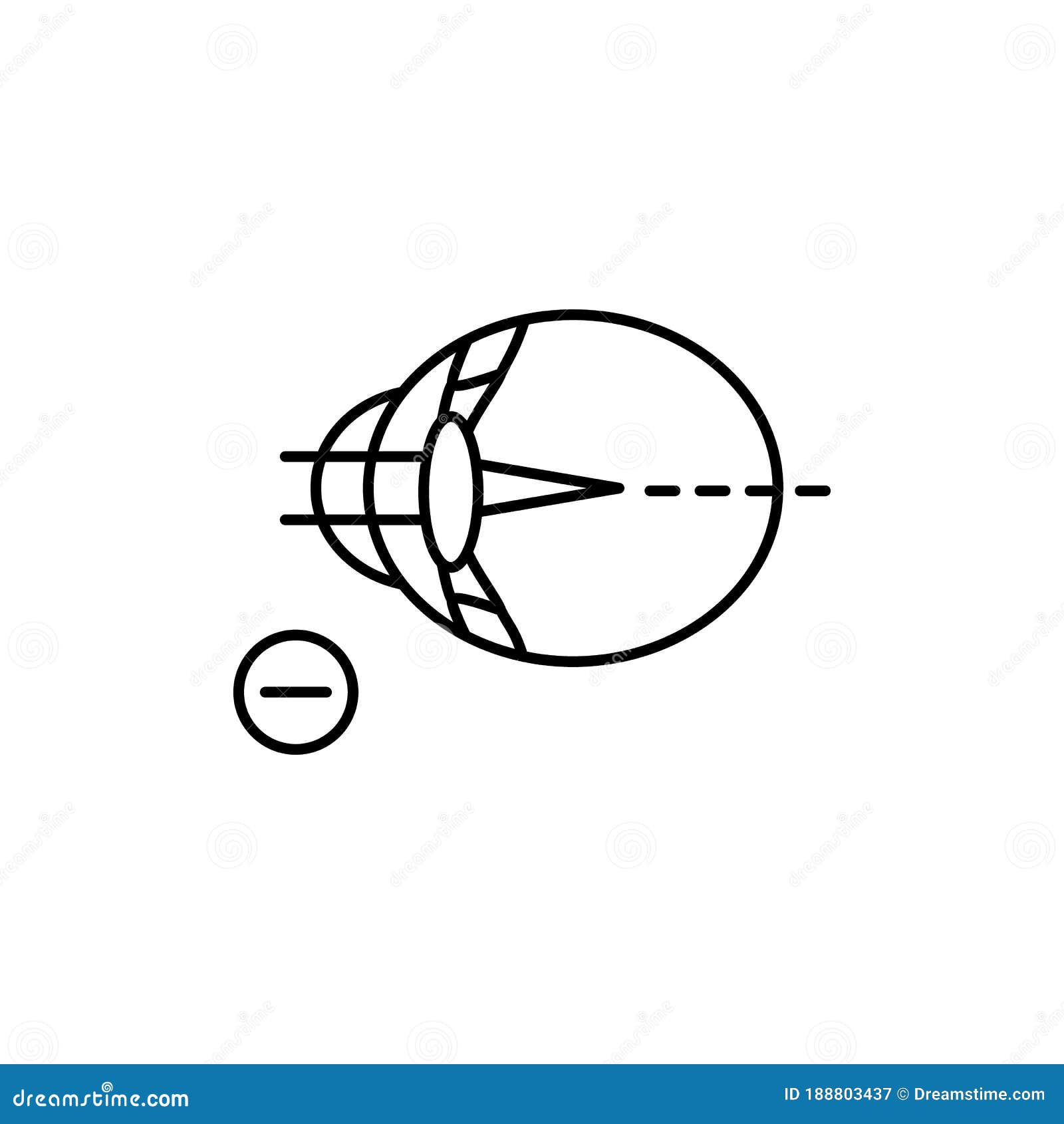Myopia Eye Icon. Simple Line, Outline Vector of Optometry Icons for Ui ...