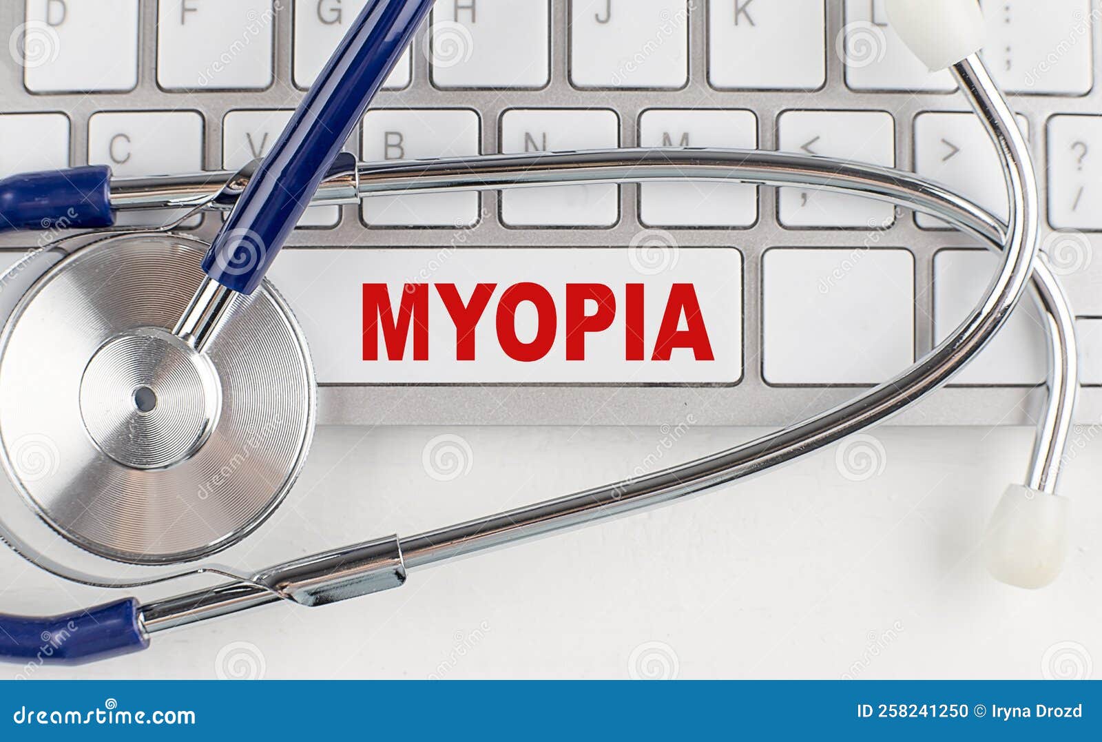 MYOPIA Text on Keyboard with Stethoscope , Medical Concept Stock Photo ...