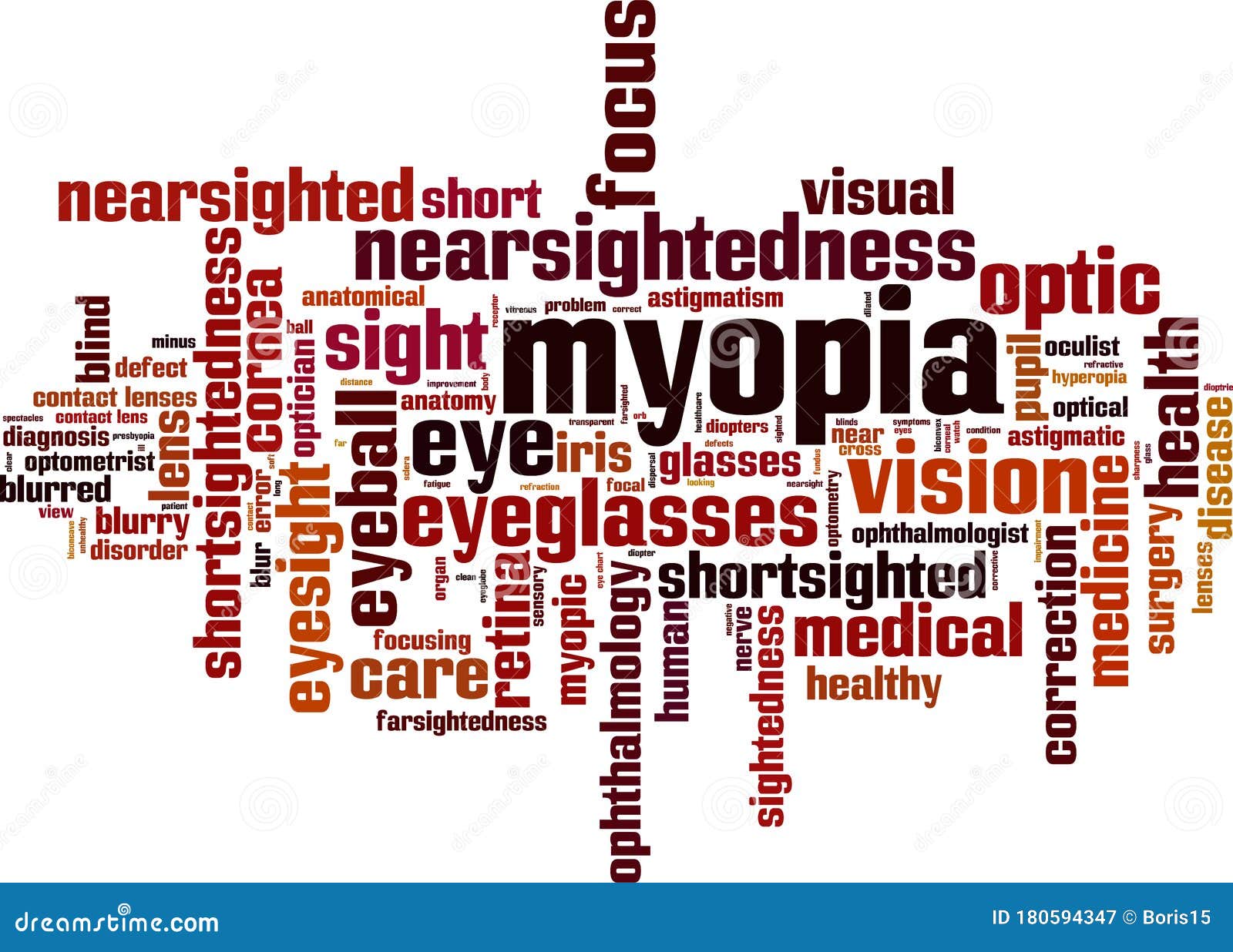 Myopia word cloud stock vector. Illustration of cornea - 180594347