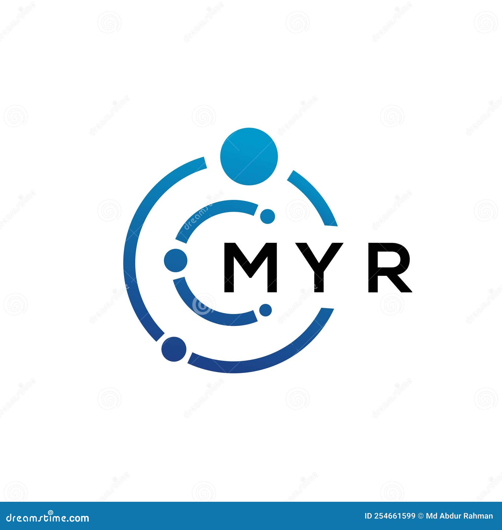 MYR Letter Technology Logo Design On White Background. MYR Creative ...