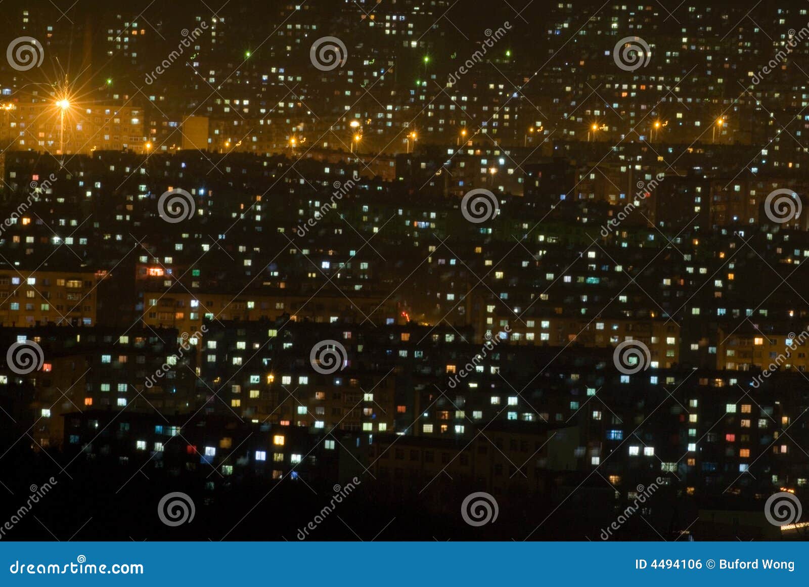 A Myriad Twinkling Lights stock photo. Image of zone, building - 4494106