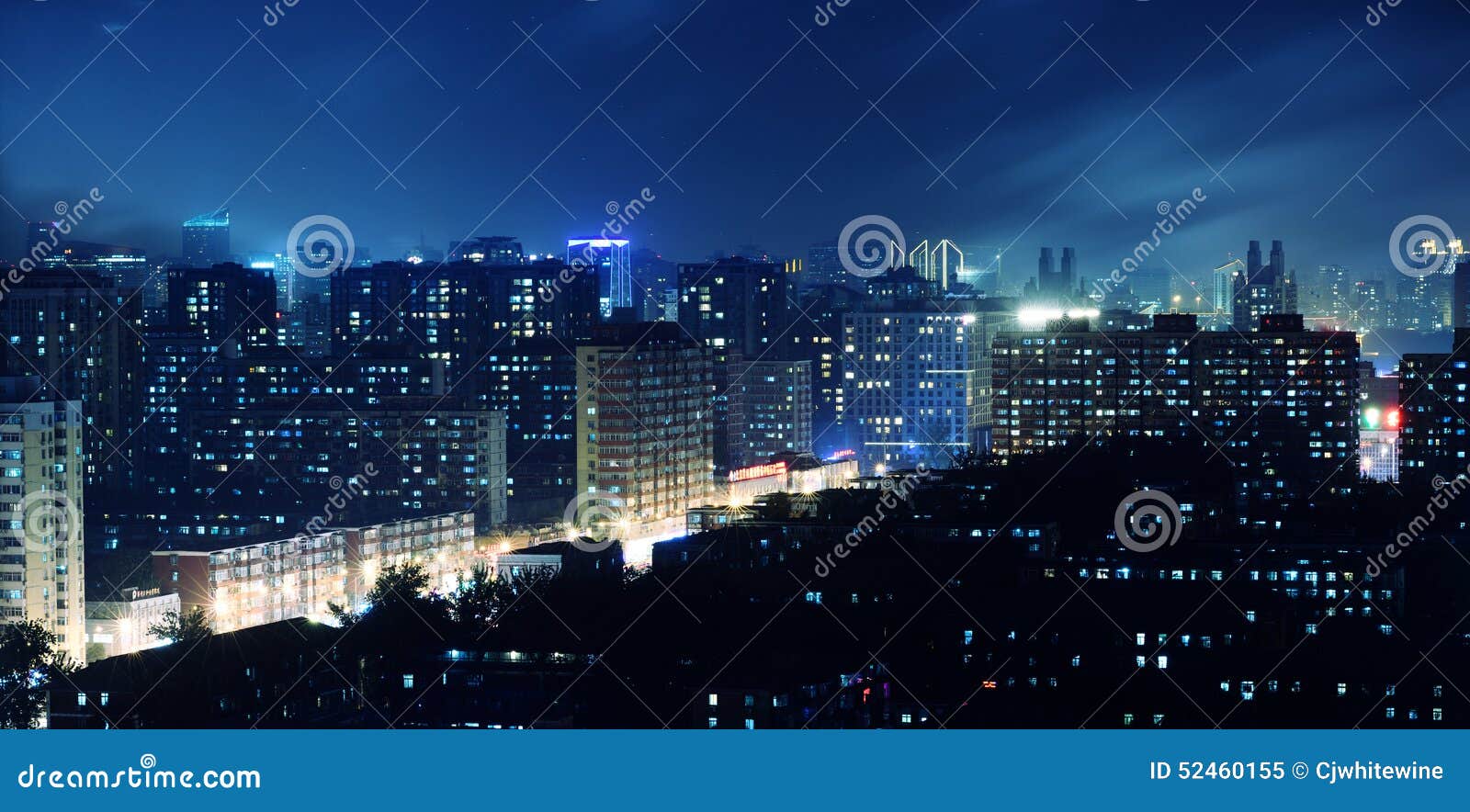 A Myriad Twinkling Lights of a City Stock Image - Image of homes, scene ...