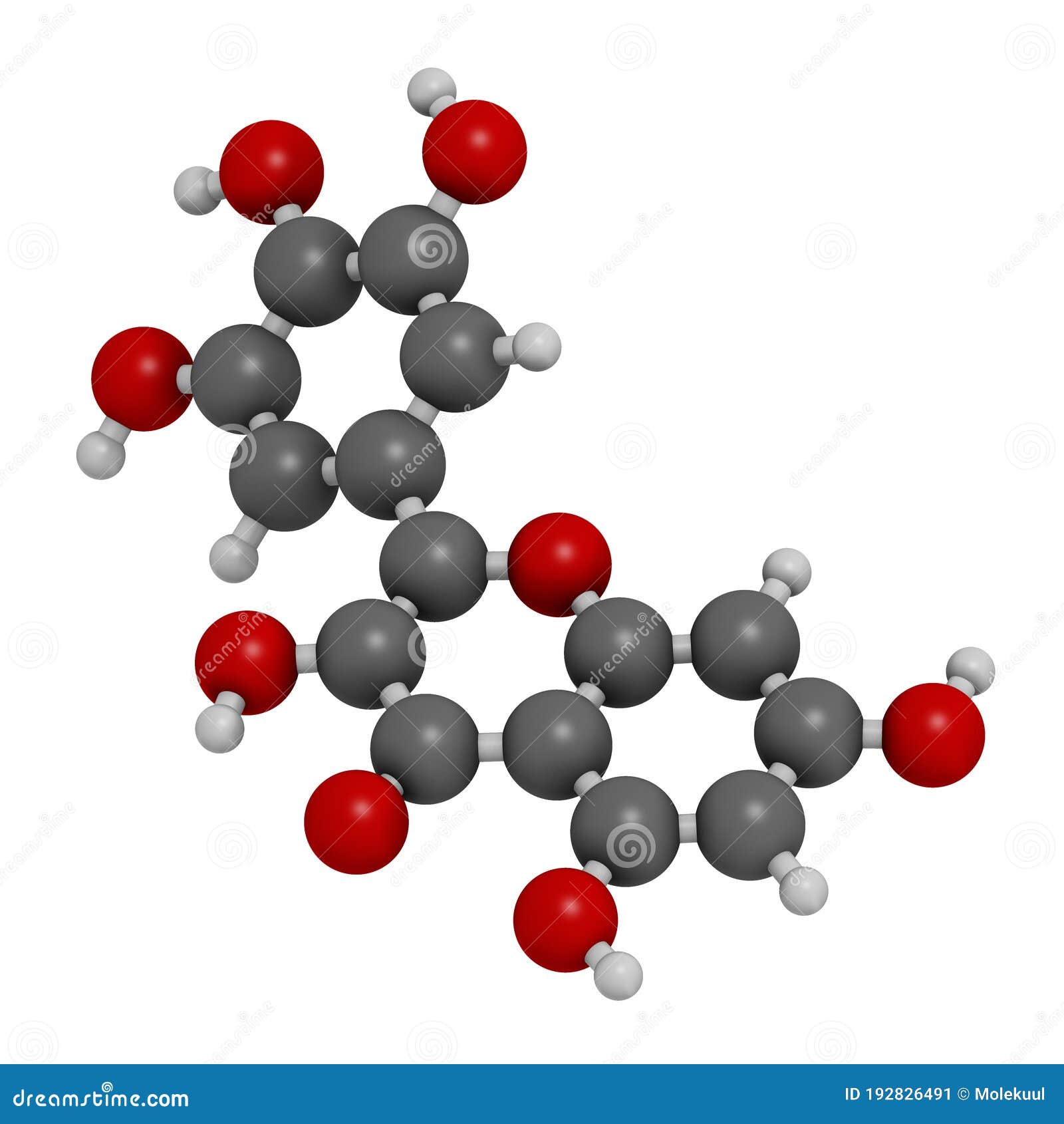 Myricetin Molecular Structure 3d, Flat Model, Flavonoid, Structural ...