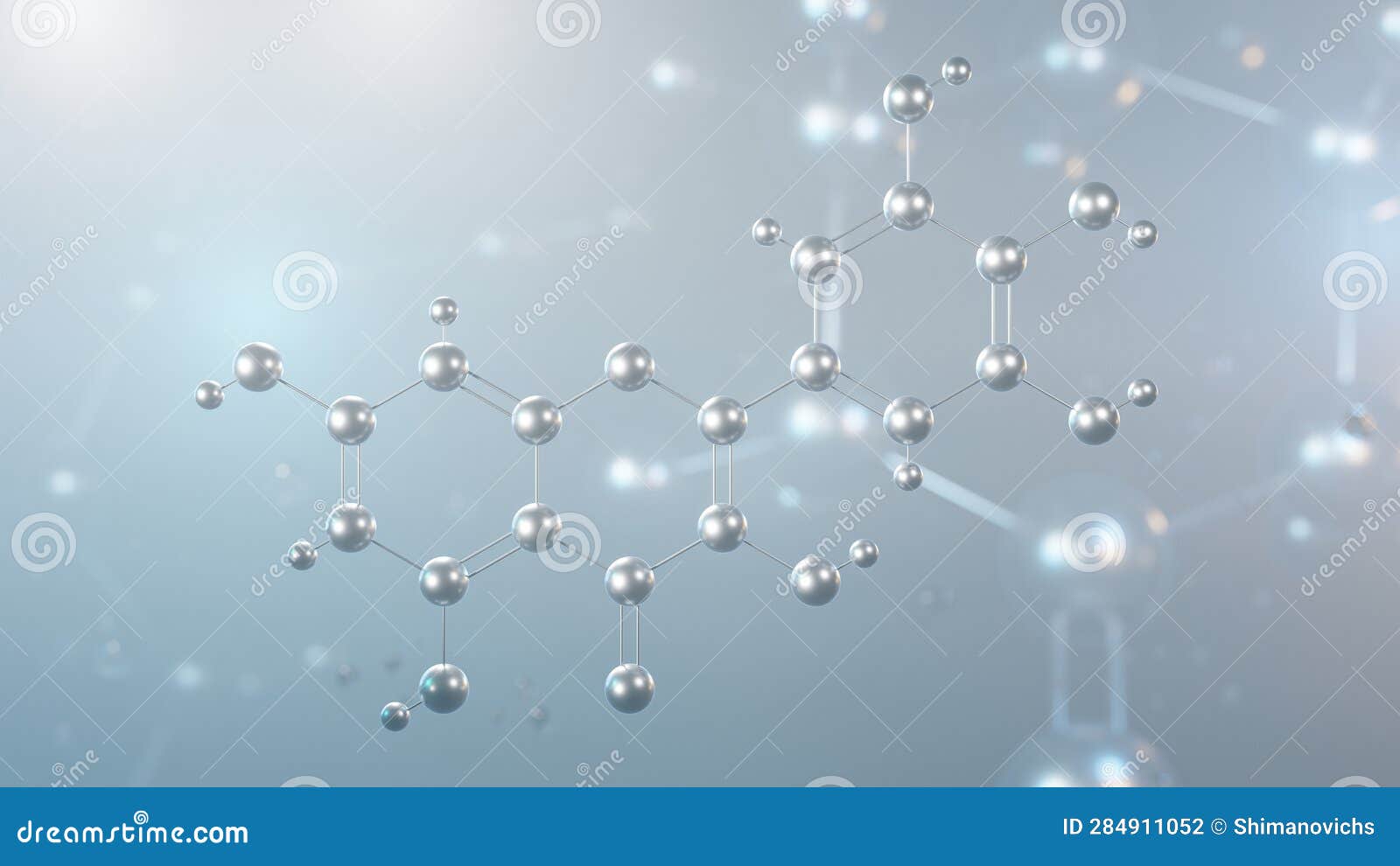 Myricetin Molecular Structure, 3d Model Molecule, Flavonoid, Structural ...