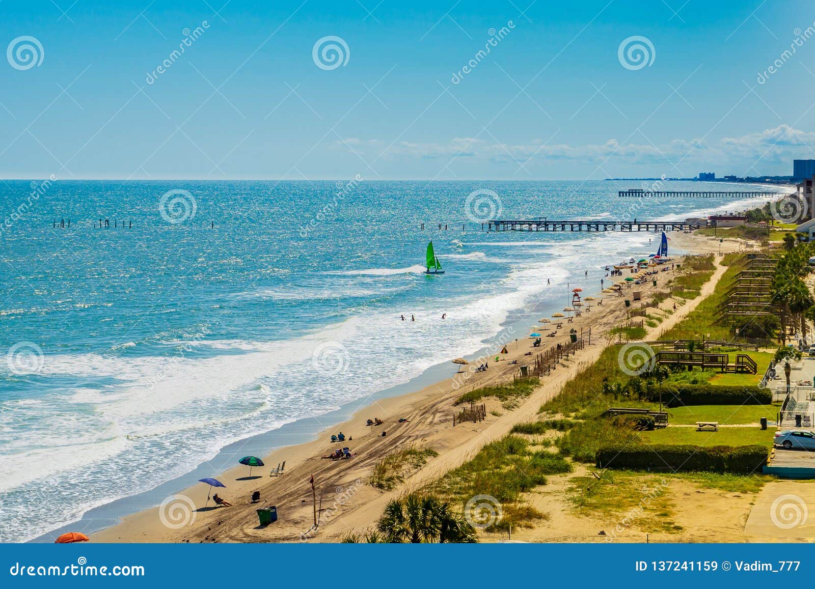 Myrtle Beach Beachfront Boardwalk Myrtle Beach South Carolina Stock ...