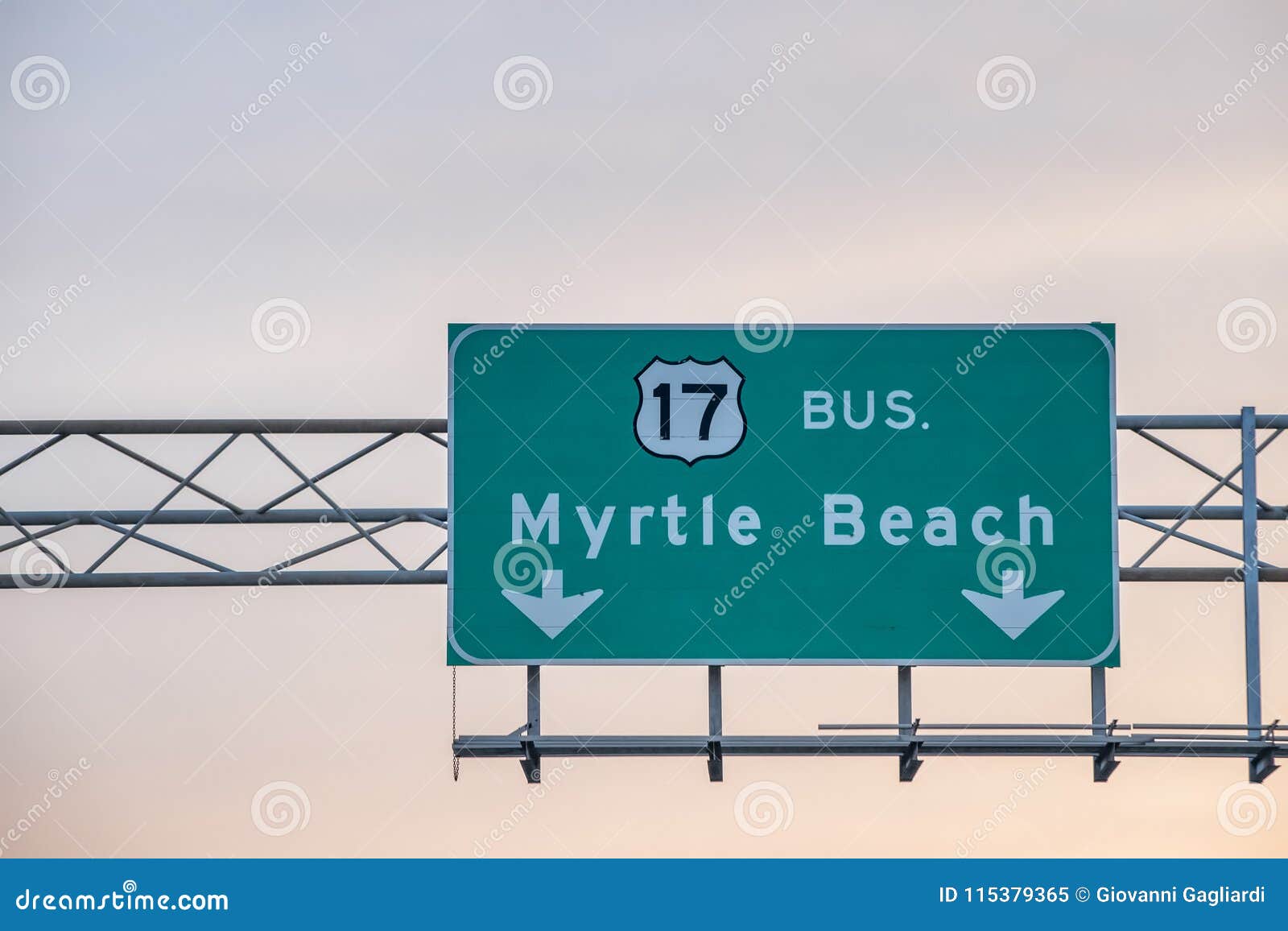 Myrtle Beach Interstate Entrance Sign Stock Image - Image of interstate ...