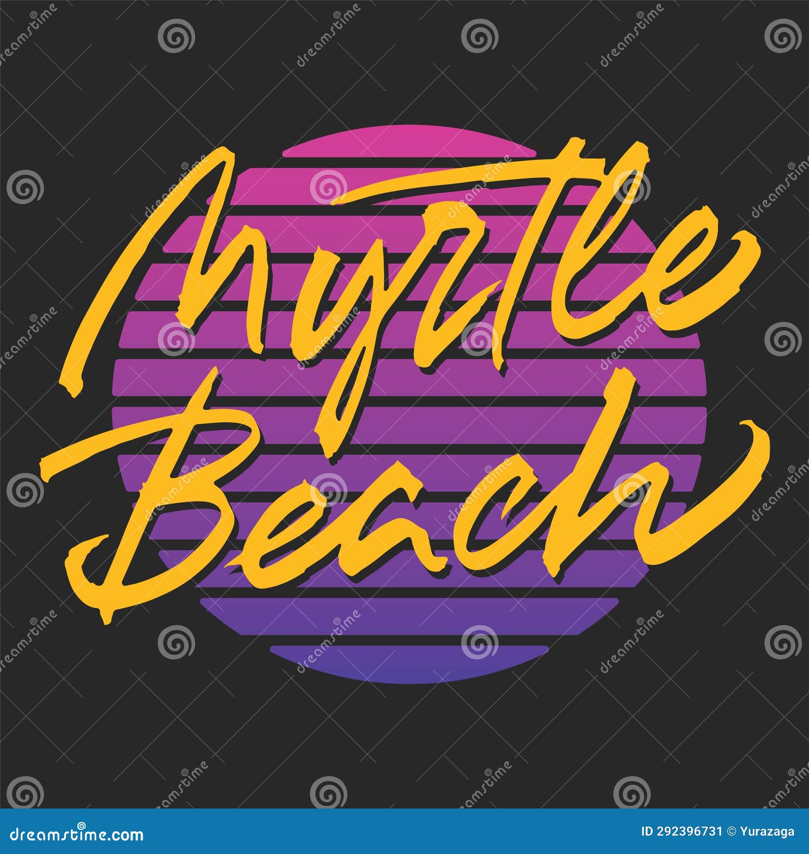 Myrtle Beach logo design stock vector. Illustration of graphic - 292396731