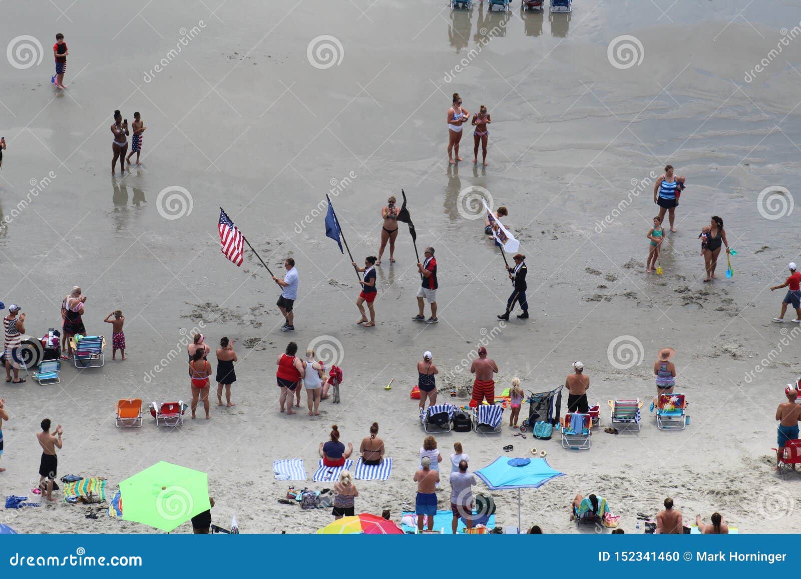 Myrtle Beach Sand Ocean Shore Color Guard Editorial Image - Image of ...