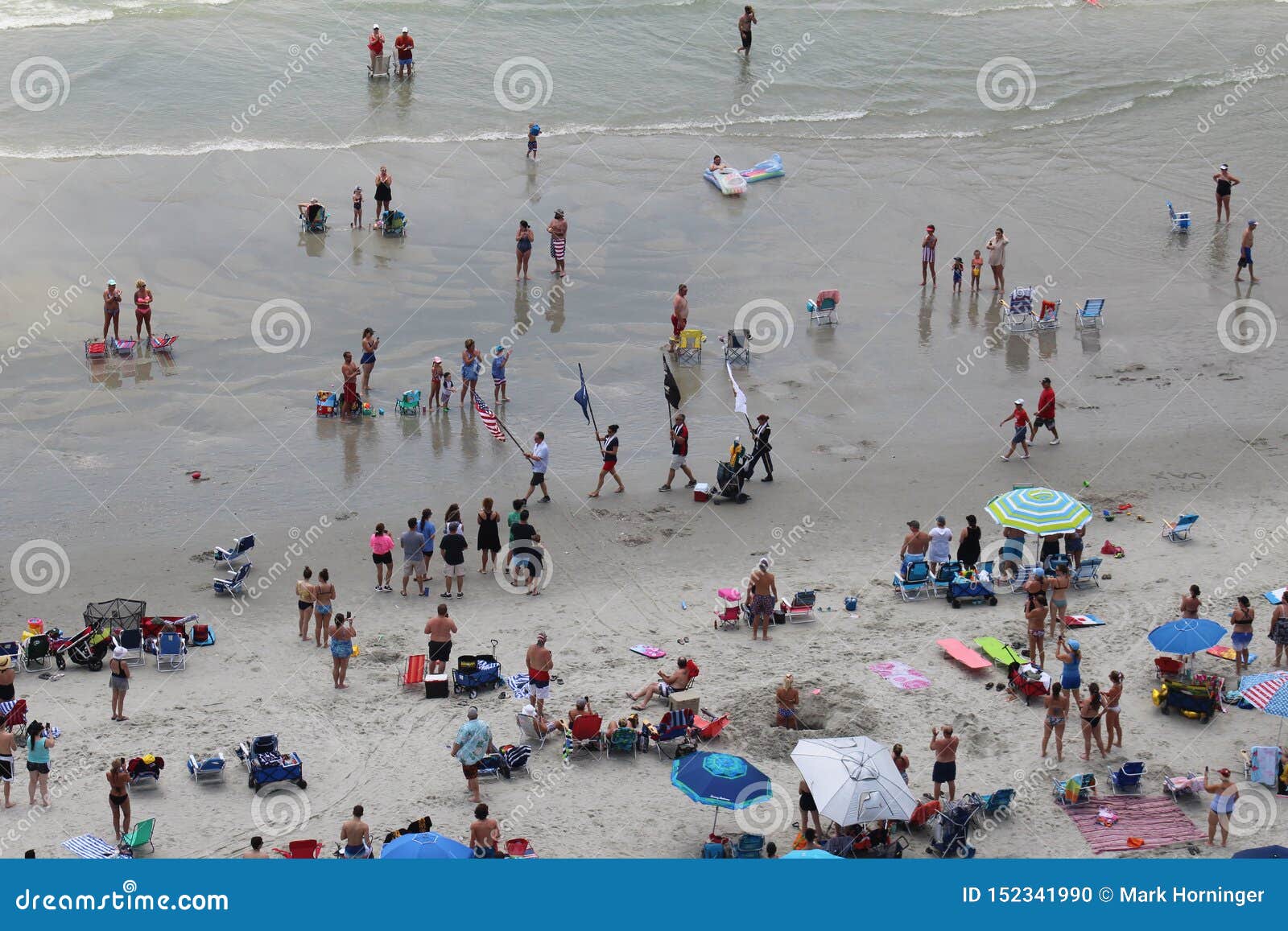 Myrtle Beach Sand Ocean Shore Color Guard Editorial Image - Image of ...