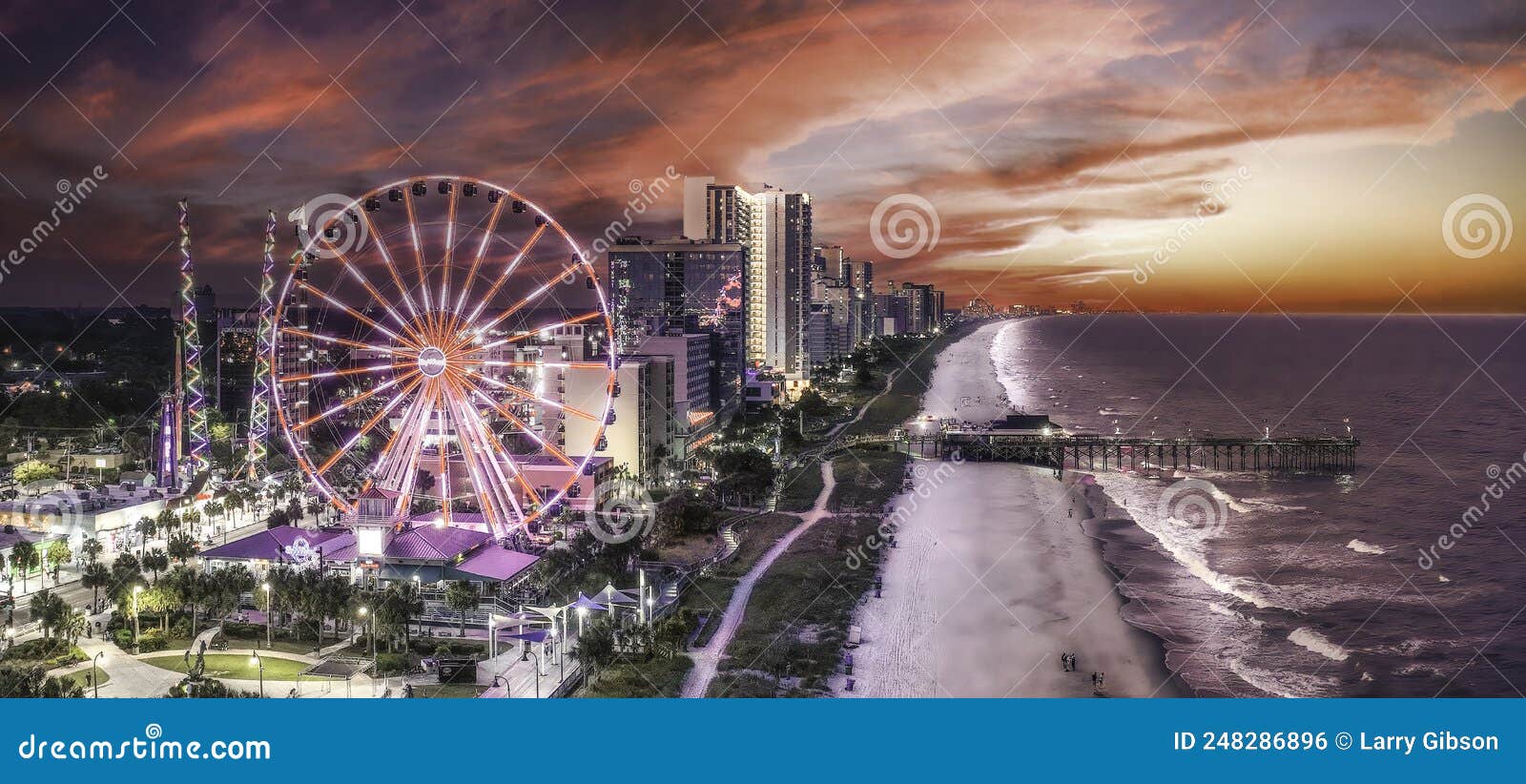 Myrtle Beach Sunset view stock photo. Image of carolina - 248286896