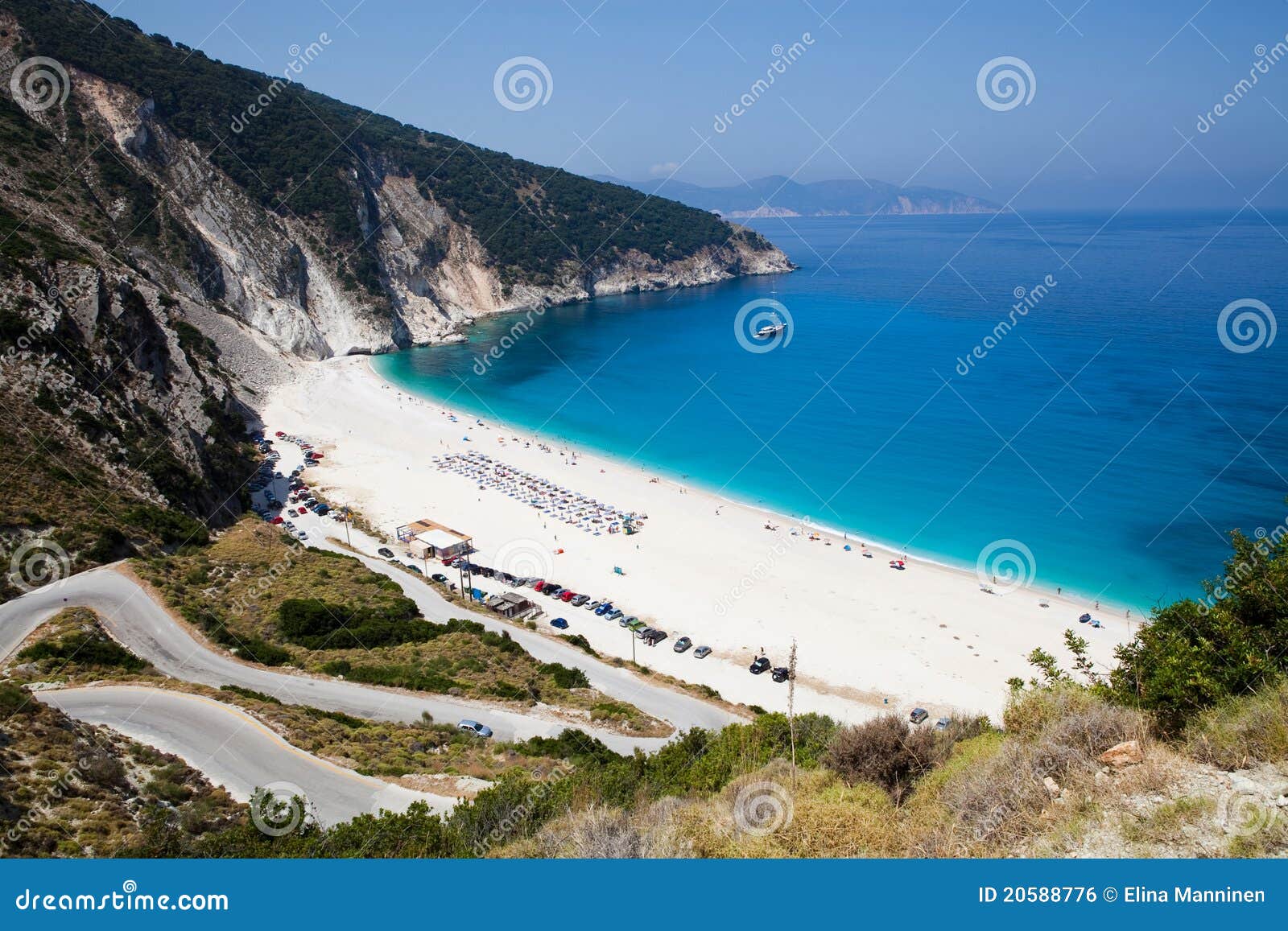 Myrtos beach, Kefalonia stock photo. Image of island - 20588776