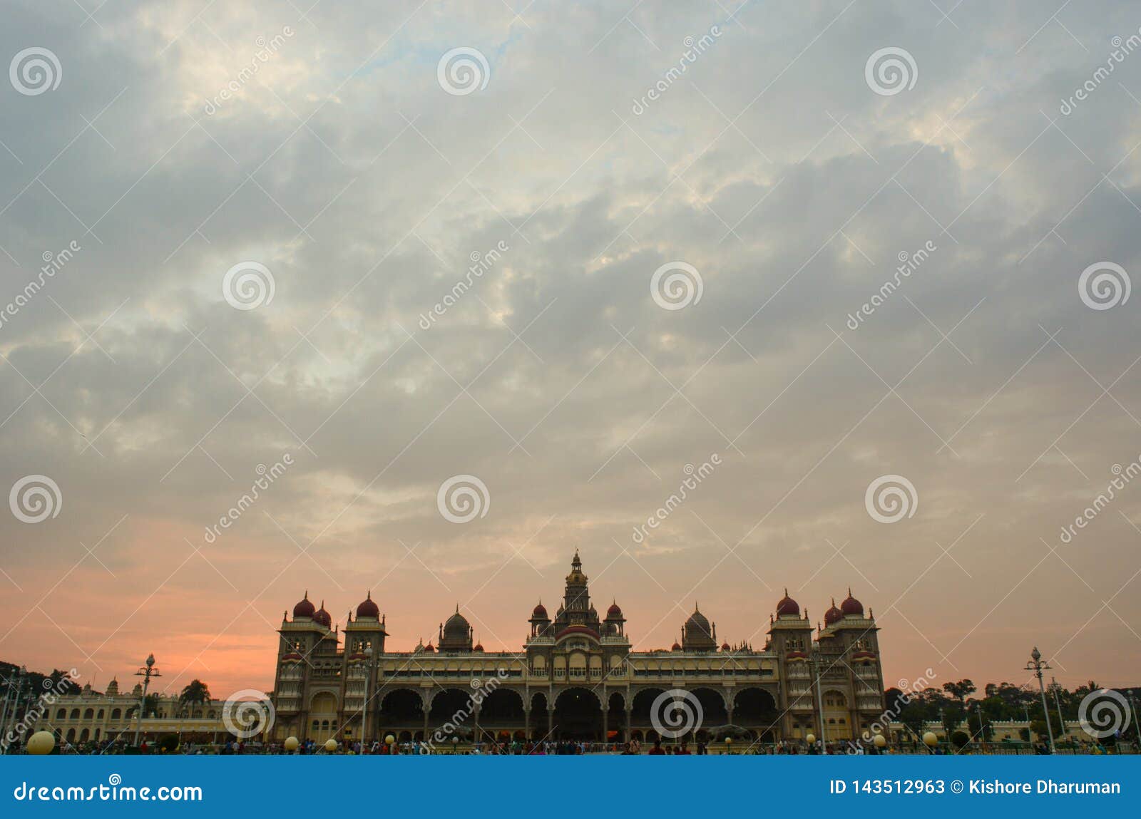 Mysore Palace Full View at Evening Stock Image - Image of capital ...