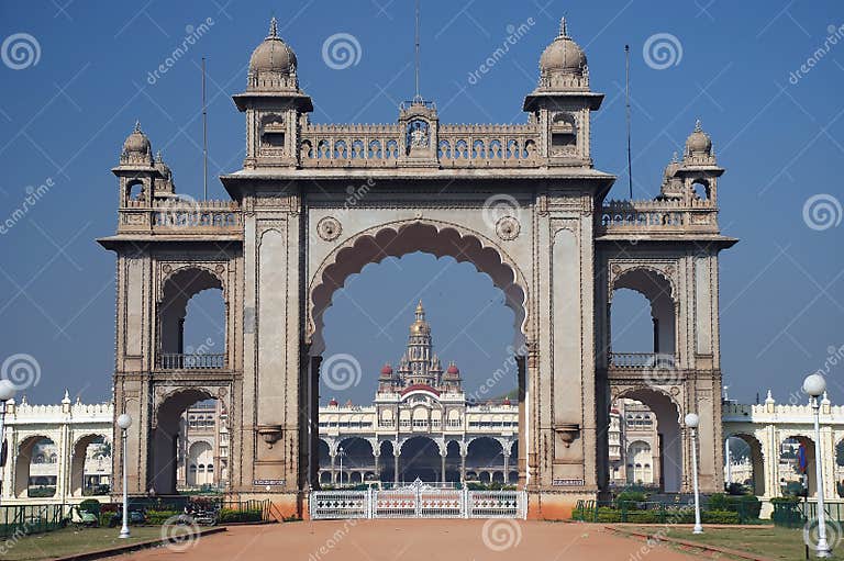Mysore palace - main gate stock photo. Image of maharajah - 7338406