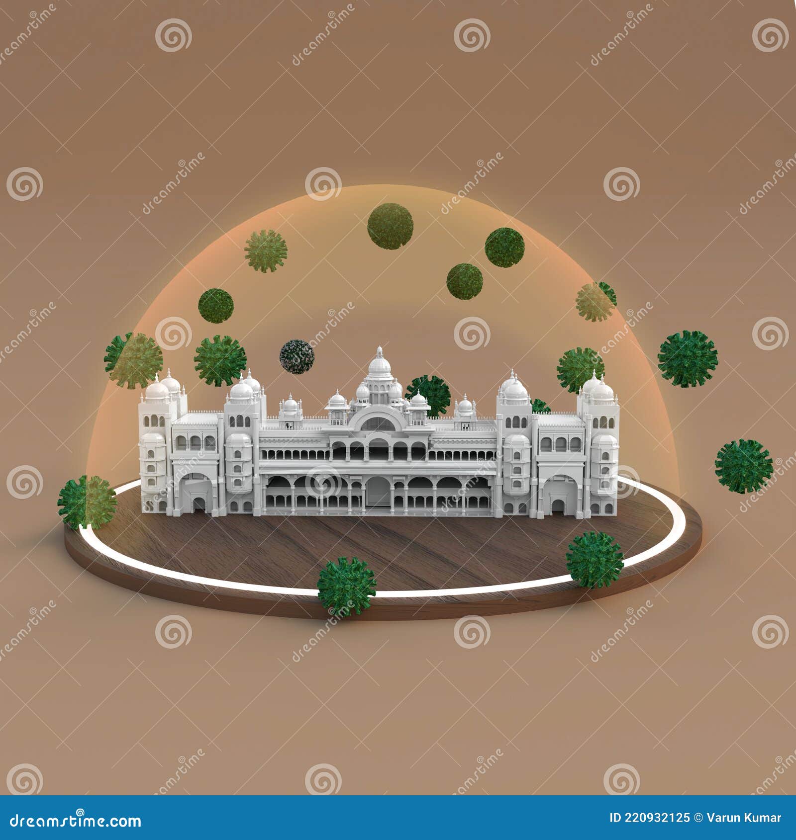 Mysore Palace Prevention from Corona 3d Render Stock Illustration ...
