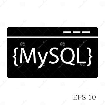 MySQL Code Icon Isolated on White Background Flat Style Stock Vector ...
