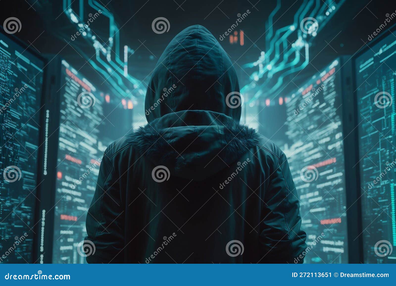 Mysterious abstract hacker stock illustration. Illustration of ...