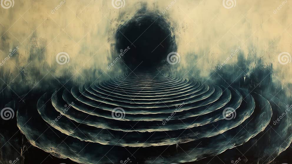 Mysterious Abstract Vortex with Concentric Circles and Dark Center ...