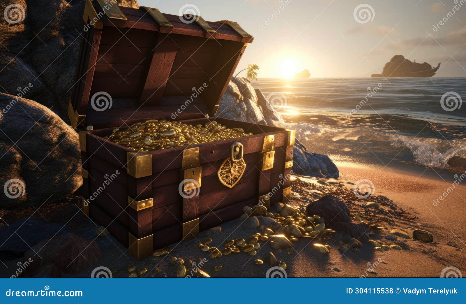 Mysterious Adventure Container. Treasure Chest Concept. Generative AI ...