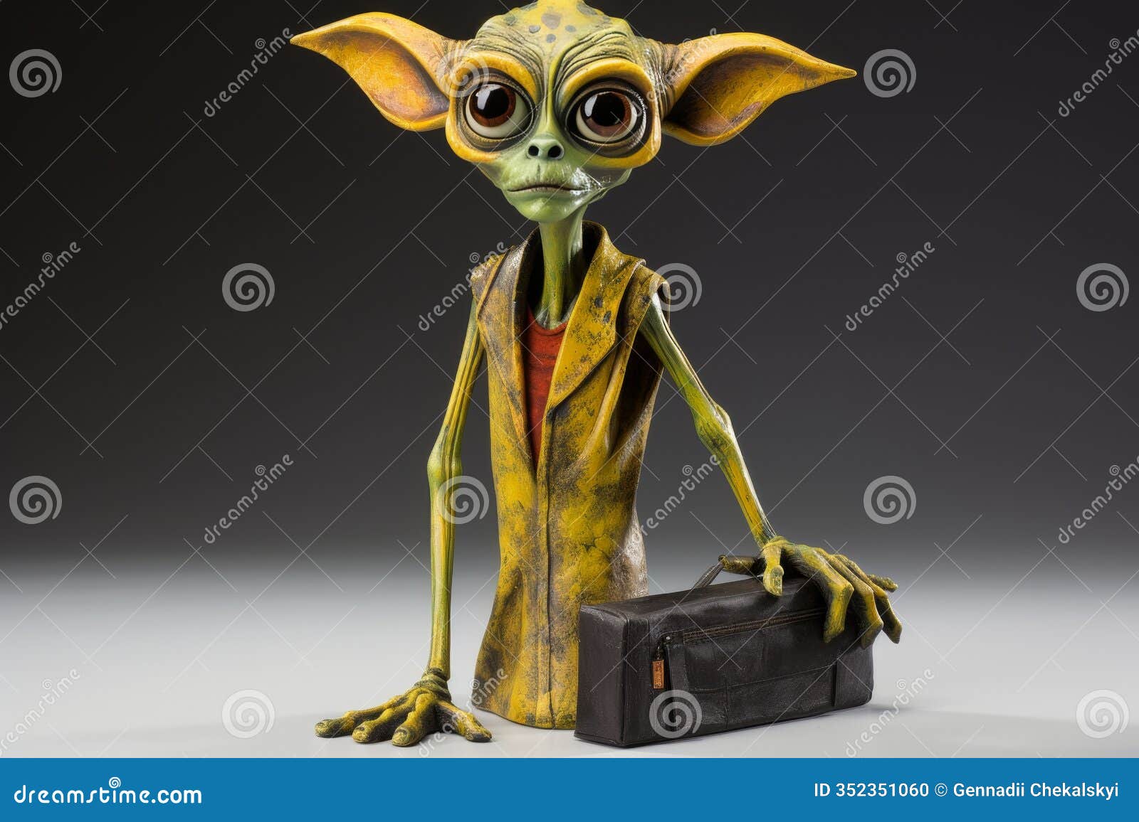 Mysterious Alien Being Holding a Curious Box, Unveiling Cosmic Secrets ...