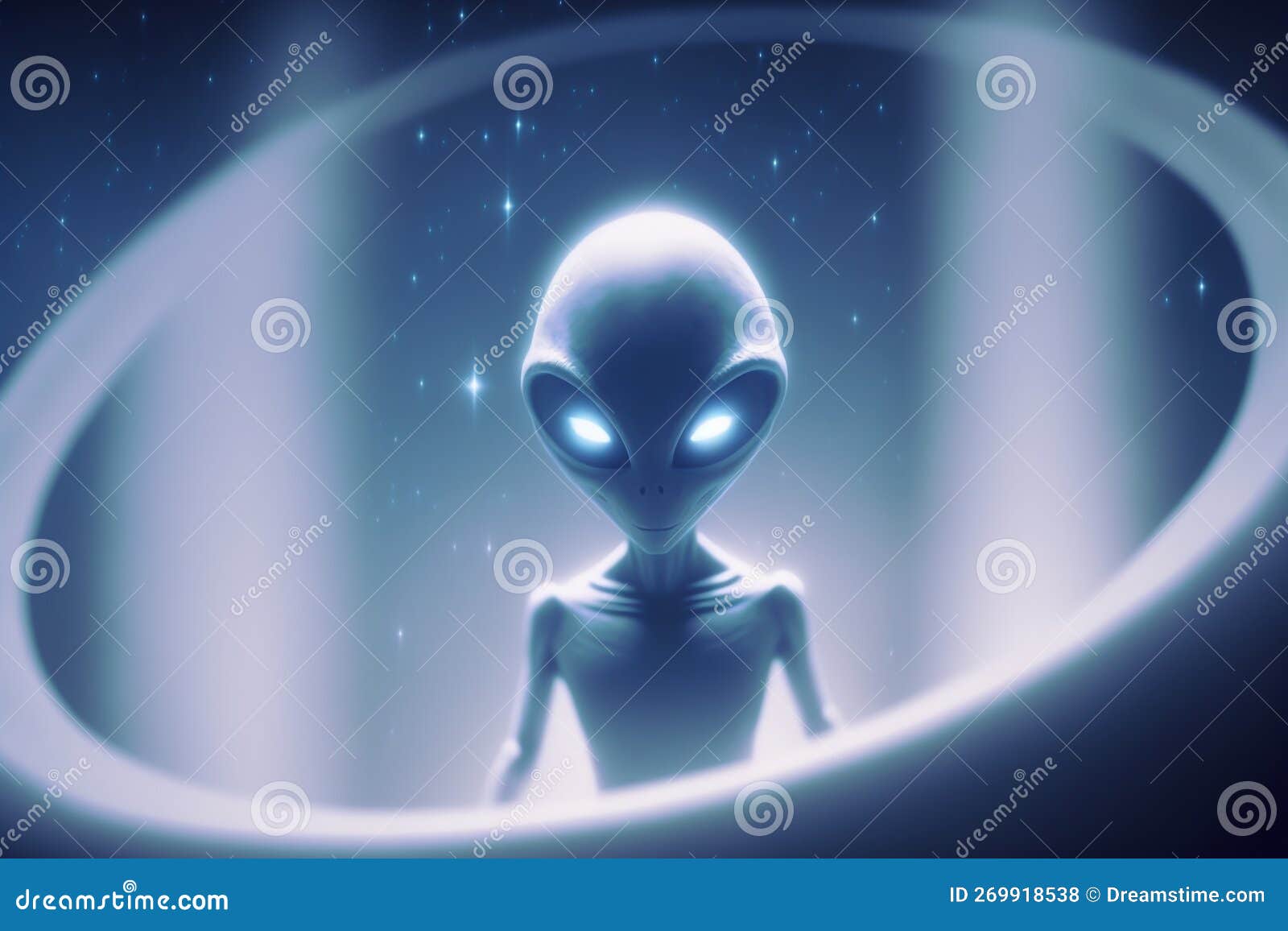 Mysterious Alien in Blue Tones, Extraterrestrial Creatures with ...