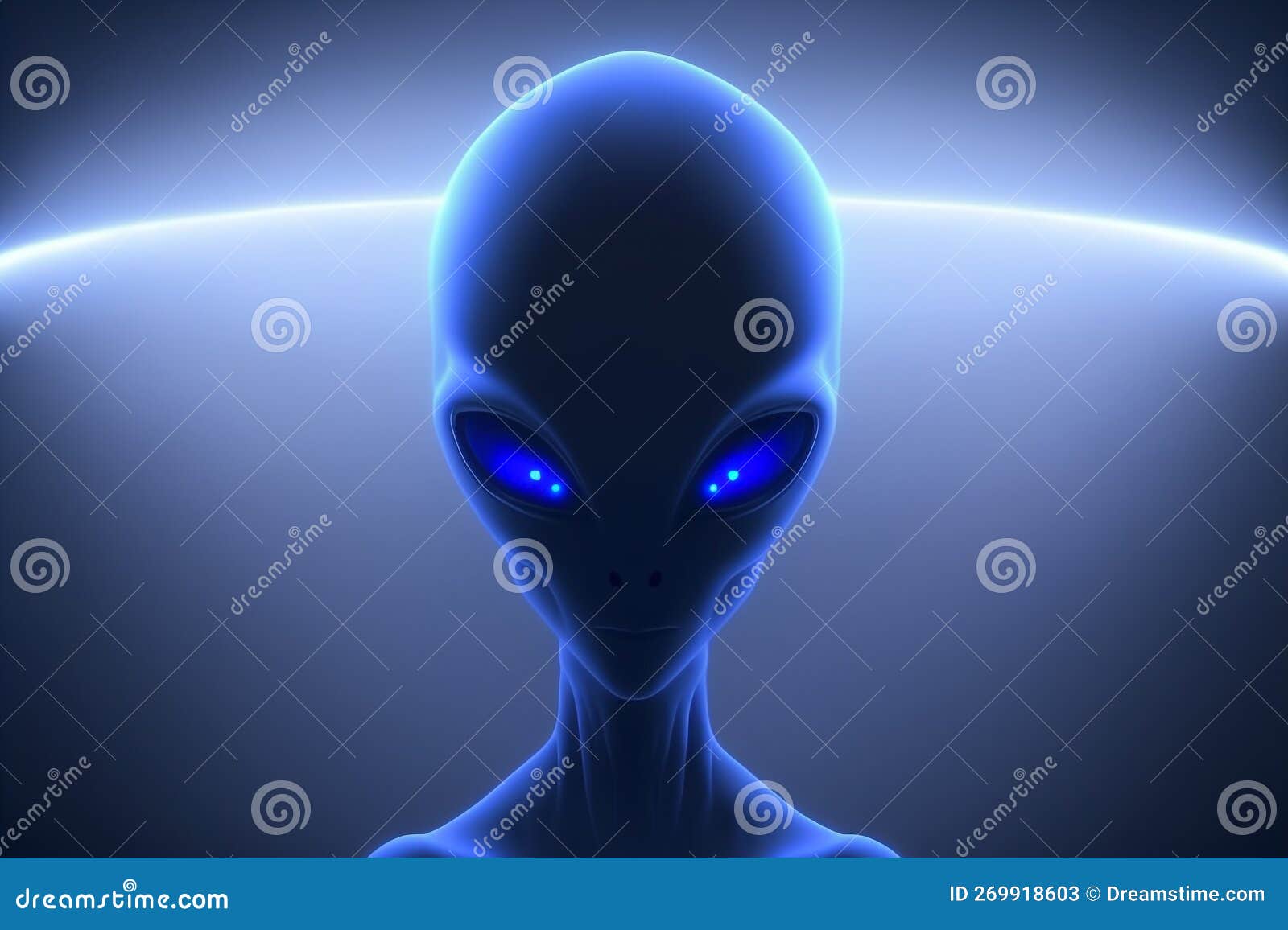 Mysterious Aliens in Blue Tones, Extraterrestrial Creatures with ...