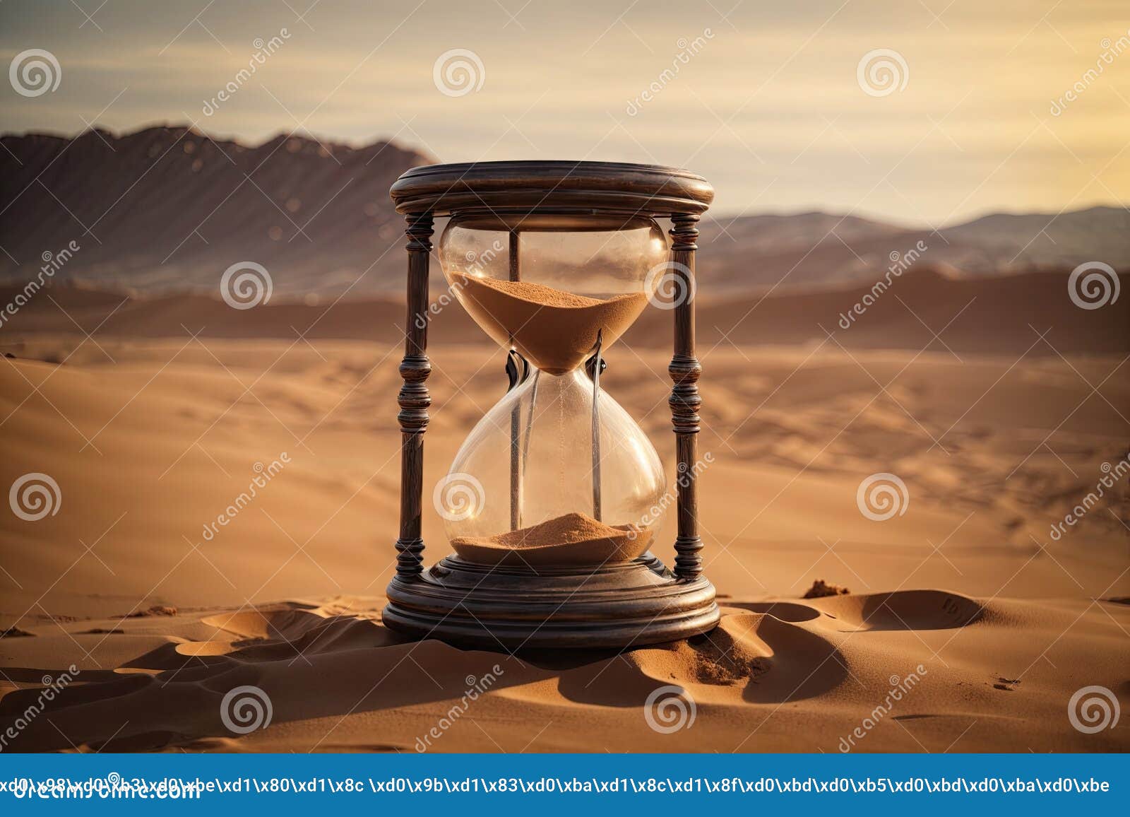 Mysterious Ancient Hourglass in the Desert Counting. Ai Generative ...