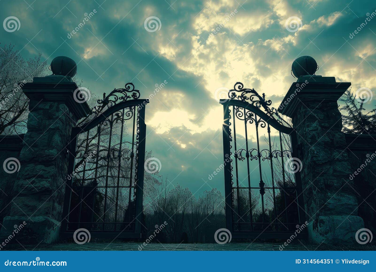 Mysterious Arched Gate Surreal Sky. Generate Ai Stock Image - Image of ...