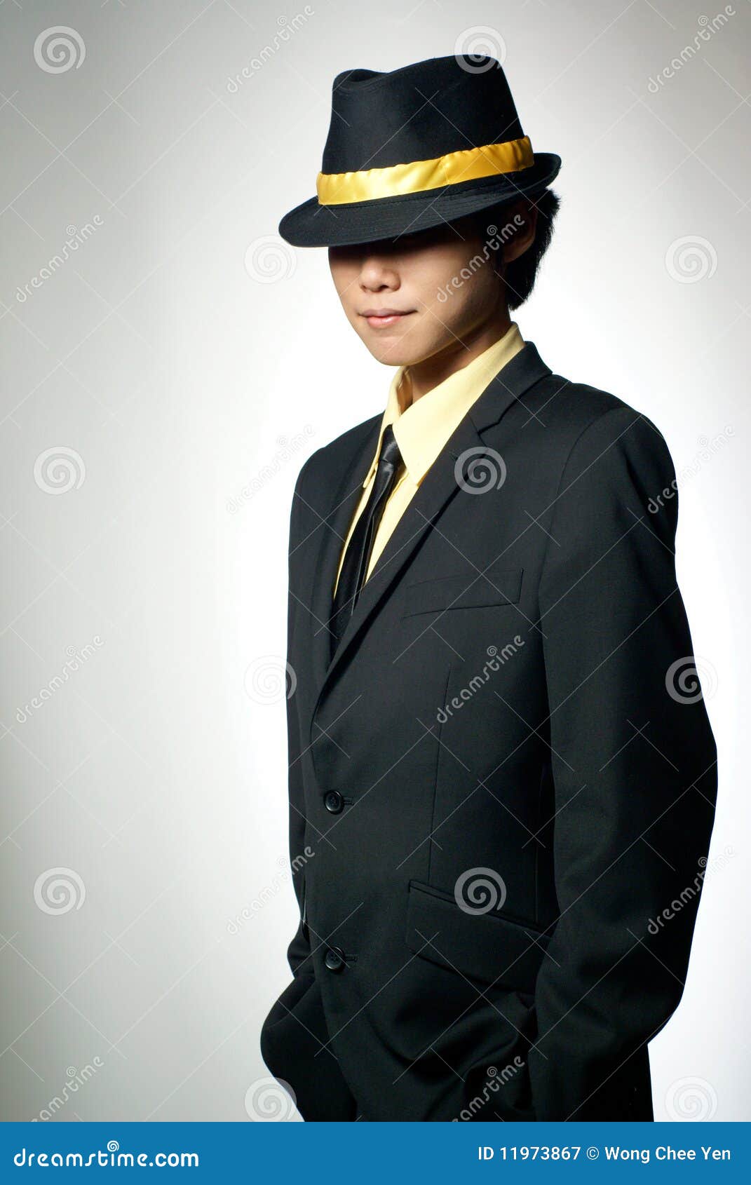 Mysterious asian mafia man stock image. Image of person - 11973867