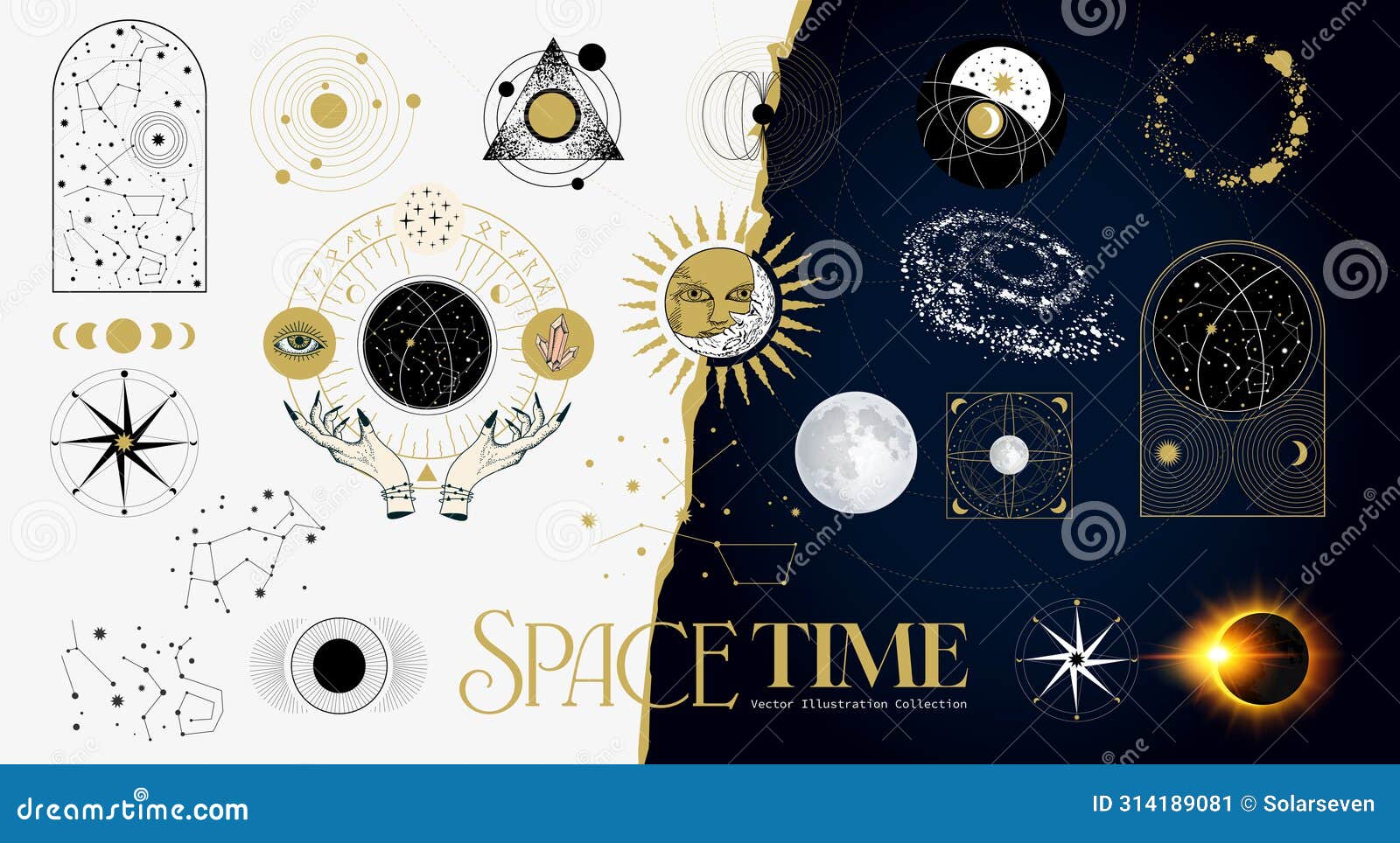 Mysterious Astrology and Astronomy Star Zodiac Patterns Stock Vector ...