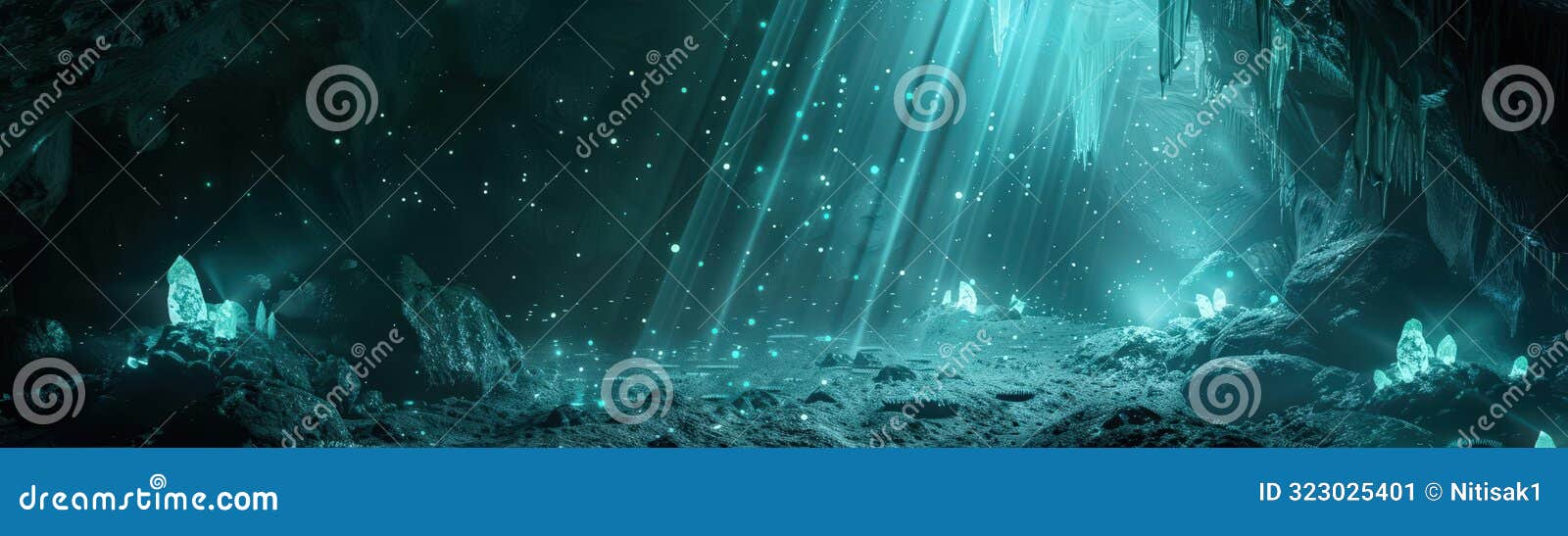 A Mysterious Atmospheric 3D Rendering Of An Underground Cave System ...