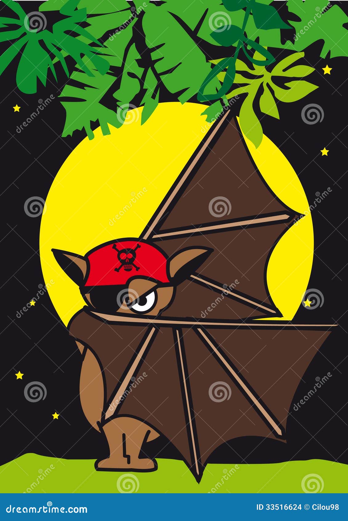 A mysterious bat pirates stock vector. Illustration of star - 33516624