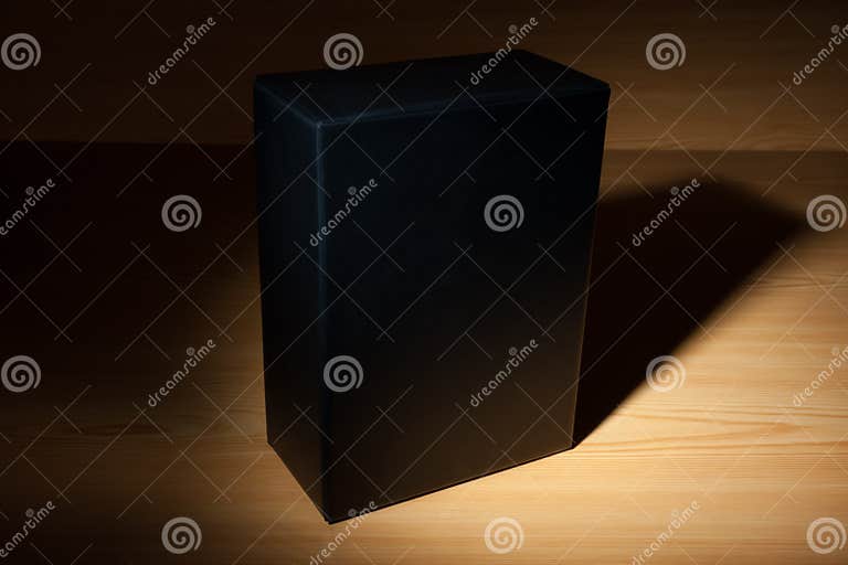 Mysterious Black Box in Dark Stock Photo - Image of delivery ...