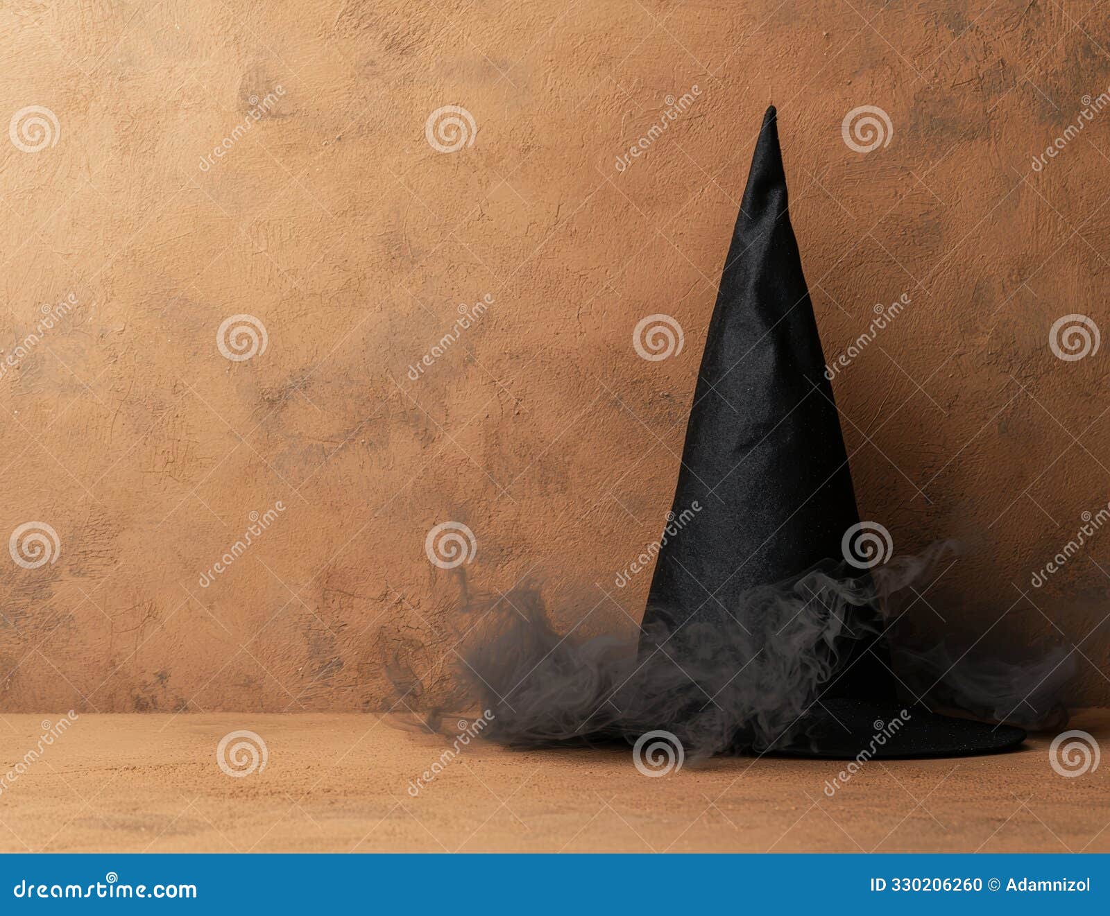 Mysterious Black Witch Hat with Smoke Stock Illustration - Illustration ...