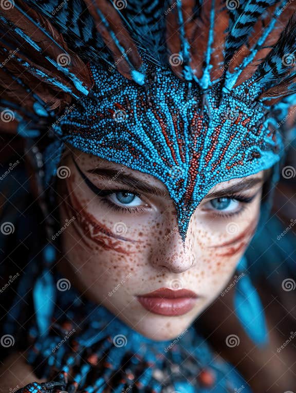 Mysterious Blue Feathered Creature Stock Illustration - Illustration of ...