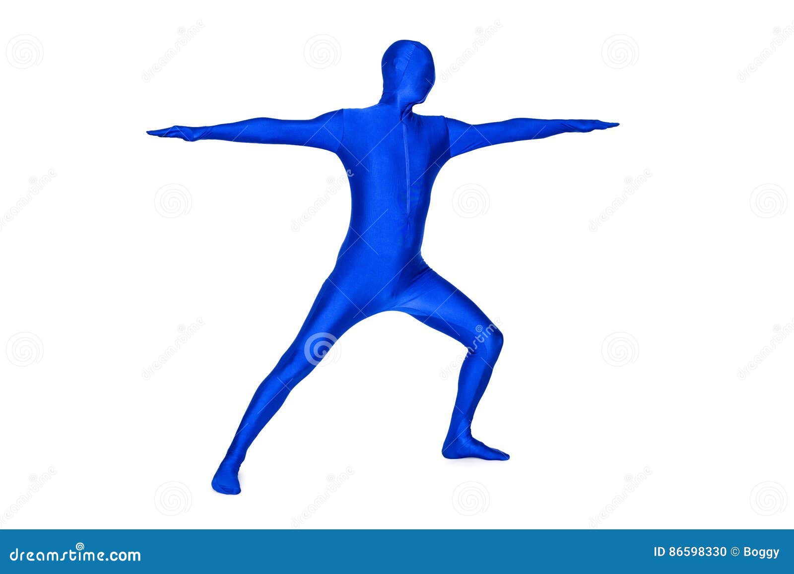 Mysterious Blue Man in Morphsuit Stock Photo - Image of superhero ...