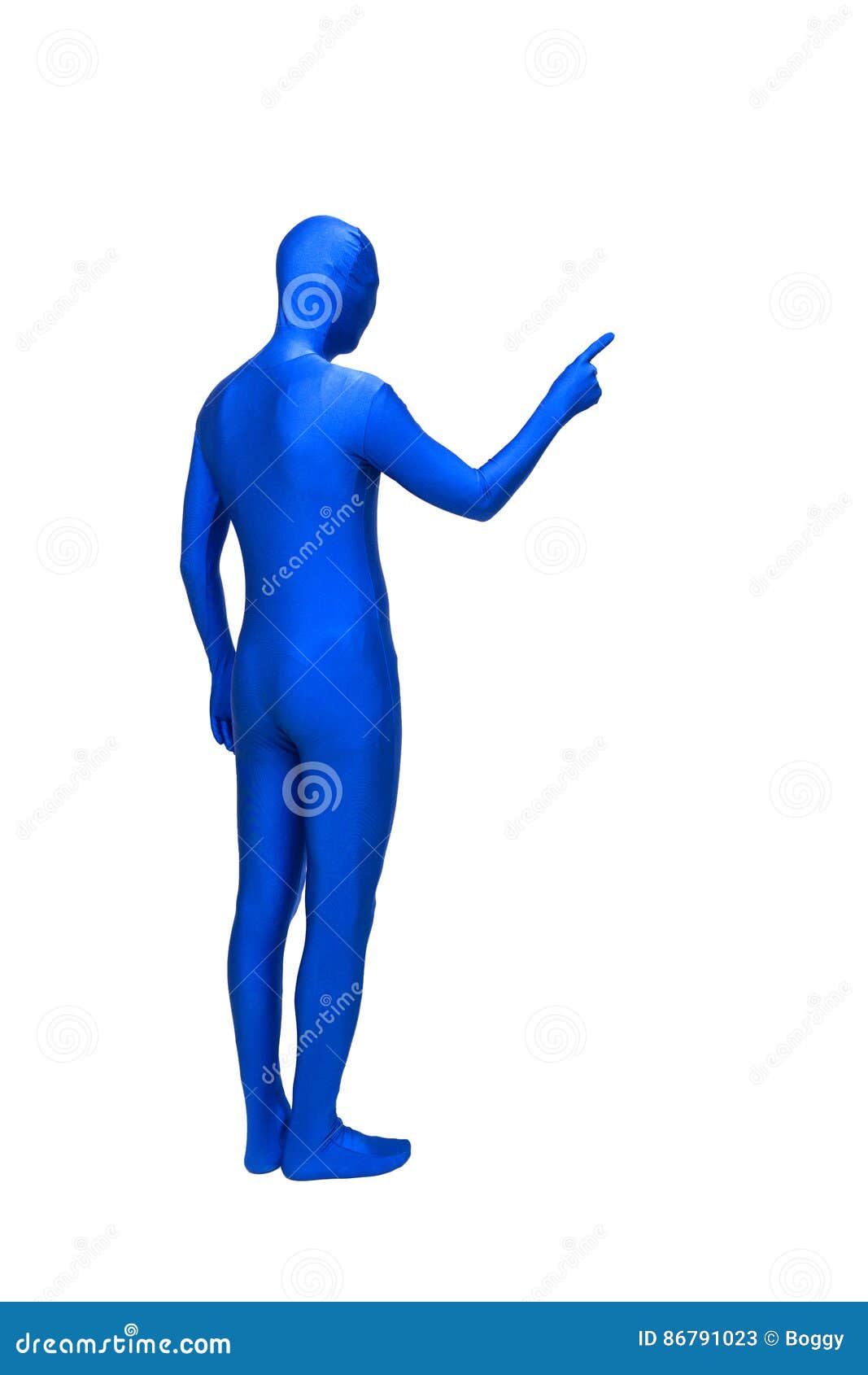 Mysterious Blue Man in Morphsuit Stock Image - Image of morphsuit ...