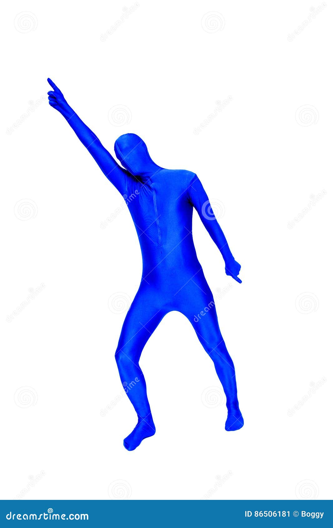 Mysterious Blue Man in Morphsuit Stock Image - Image of posing, person ...
