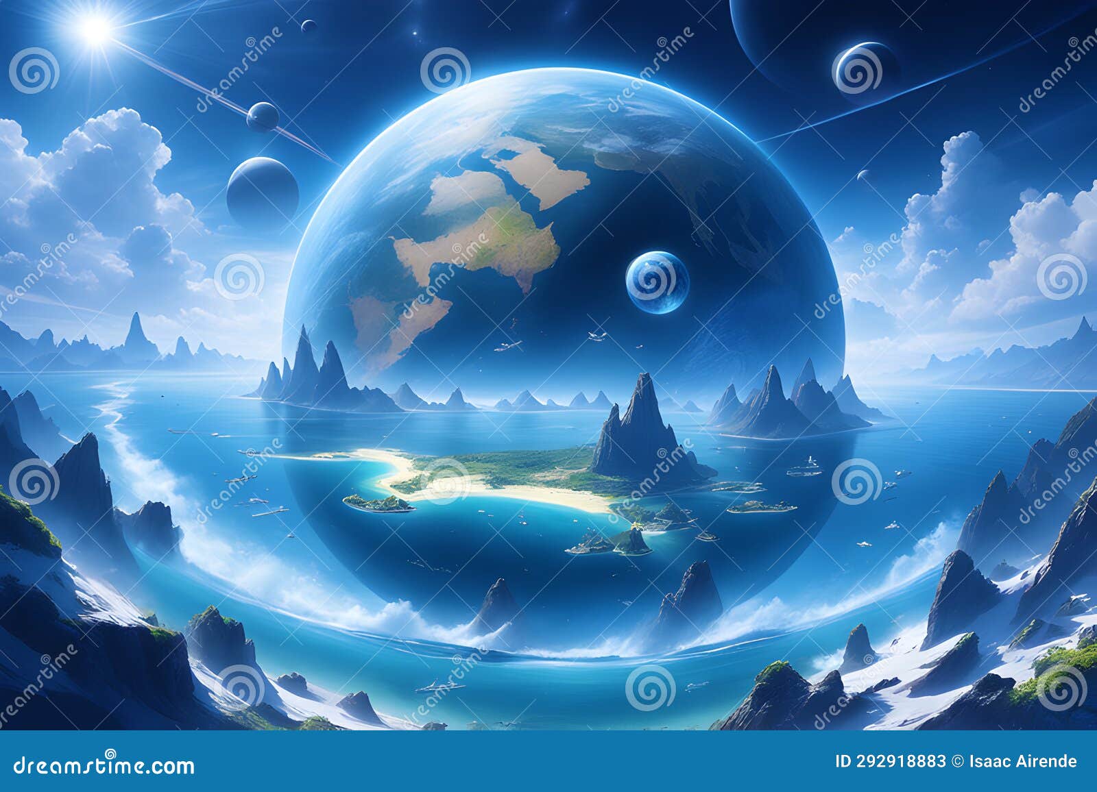 A Mysterious Blue Planet, Reminiscent of Earth, Created through the ...