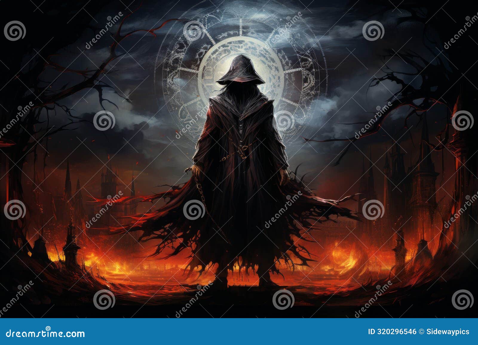 A Mysterious and Brooding Sorcerer, Drawing Power from Forbidden ...