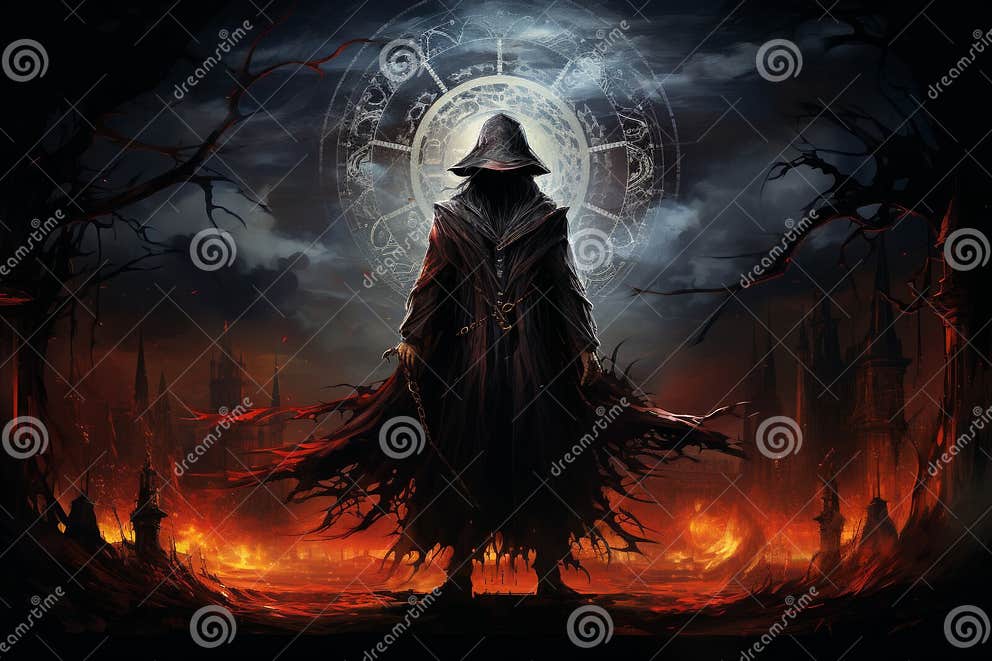 A Mysterious and Brooding Sorcerer, Drawing Power from Forbidden ...