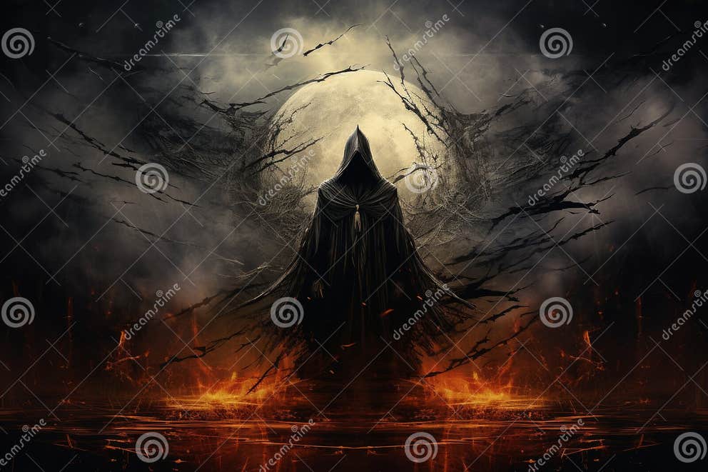 A Mysterious and Brooding Sorcerer, Drawing Power from Forbidden ...